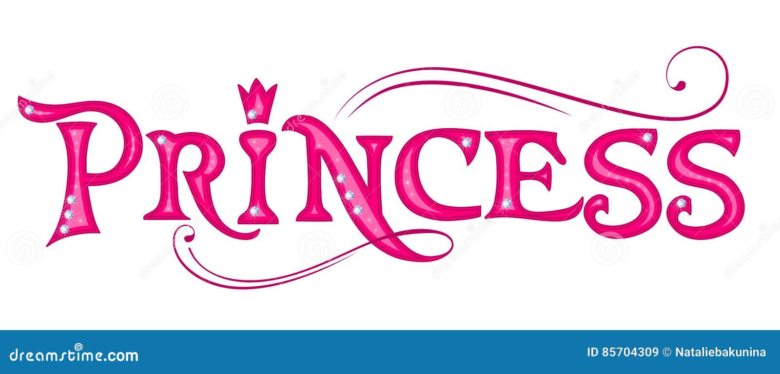 Princesa Título rosado ilustración del vector. Ilustración de palabra ...