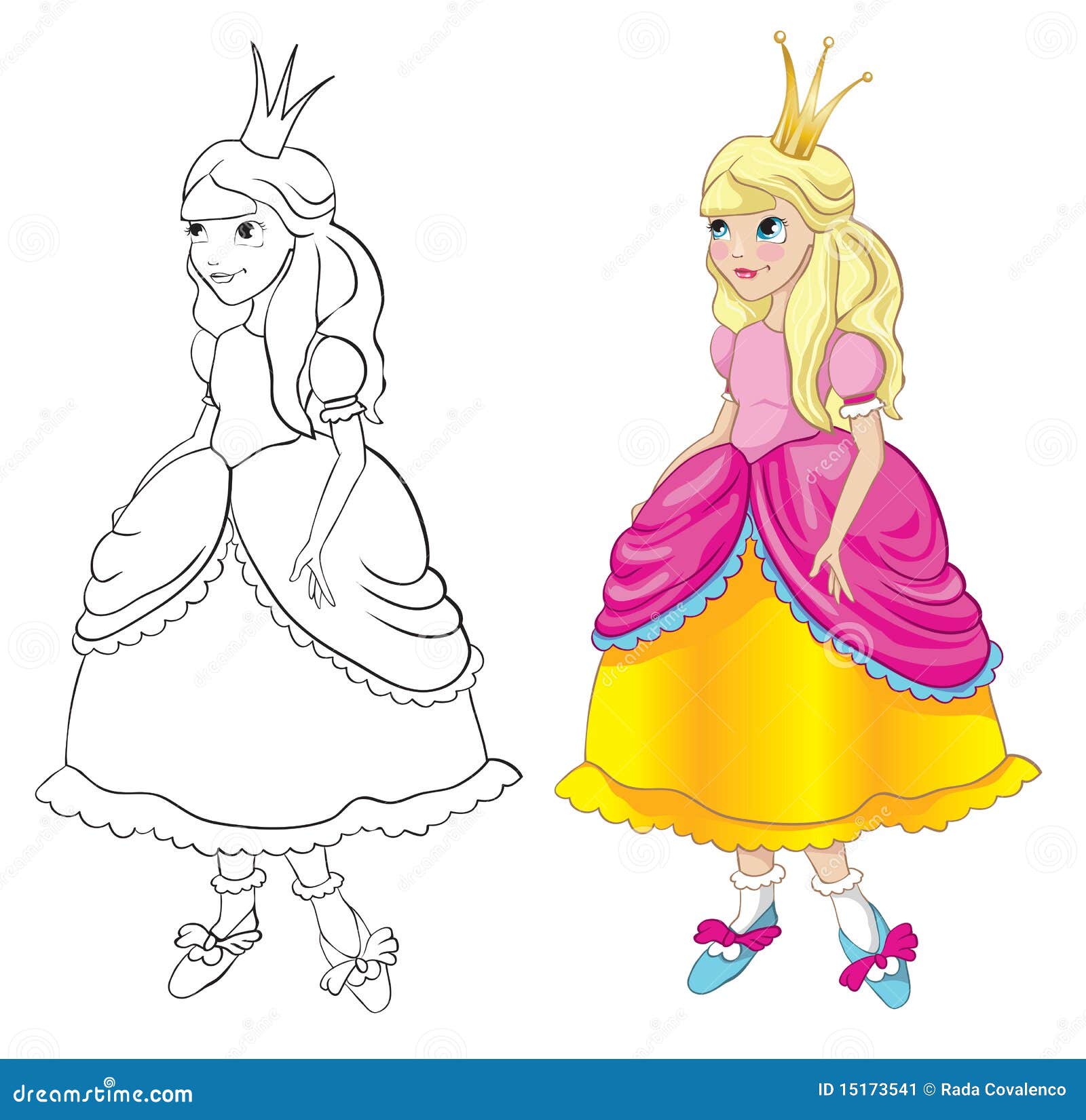 Princess stock vector. Illustration of outline, person - 15173541