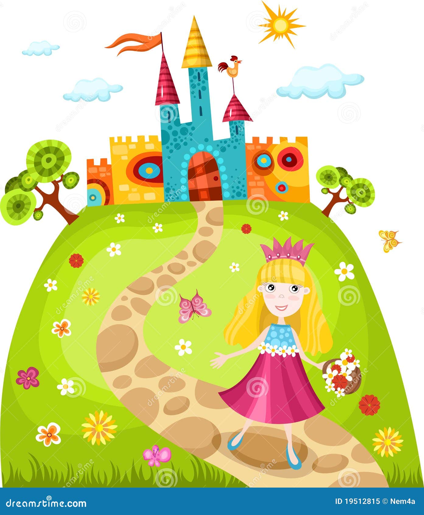 Princess stock vector. Illustration of flowerpot, flower - 19512815