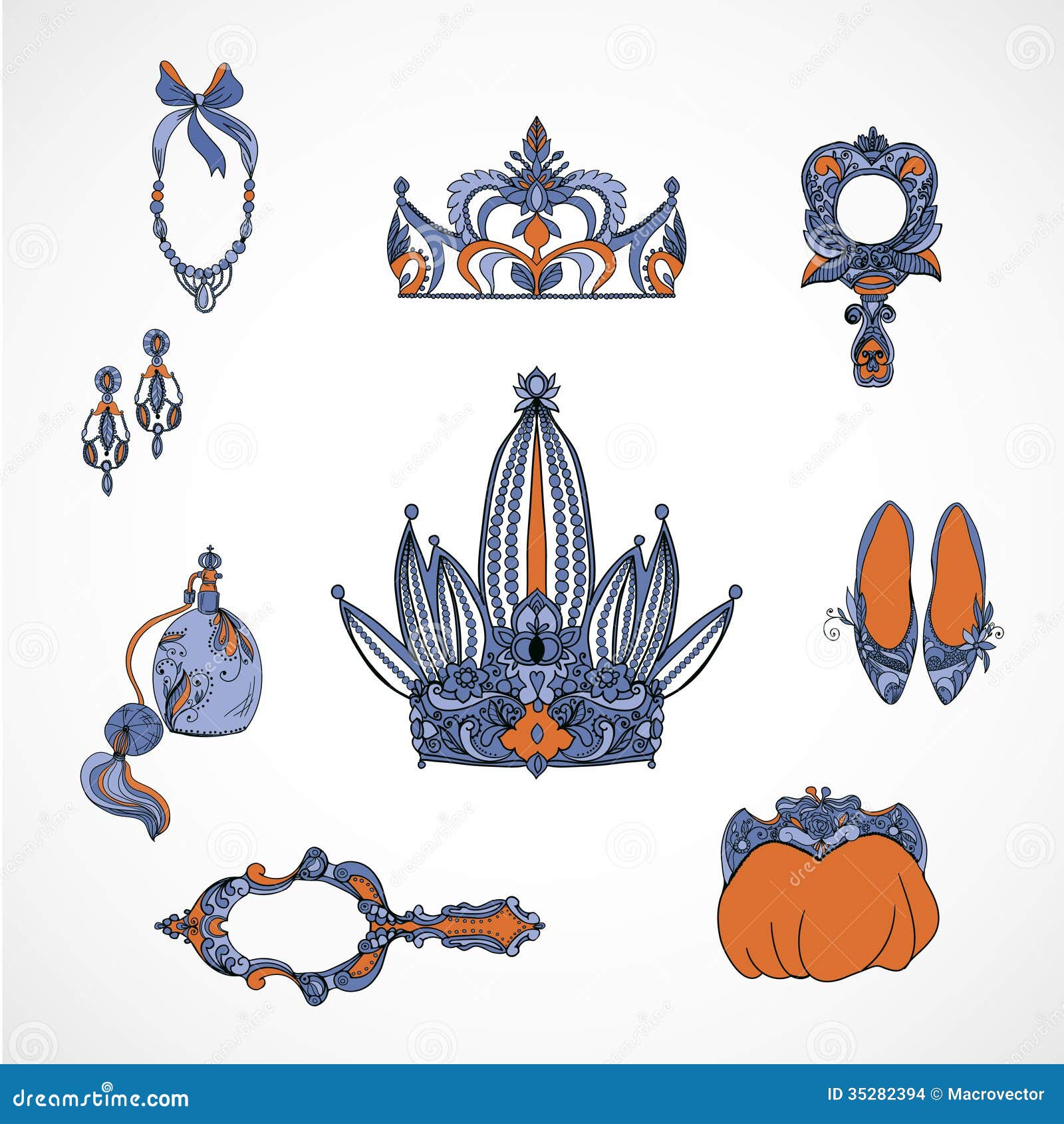 Princess accessories stock vector. Illustration of mirror - 35282394
