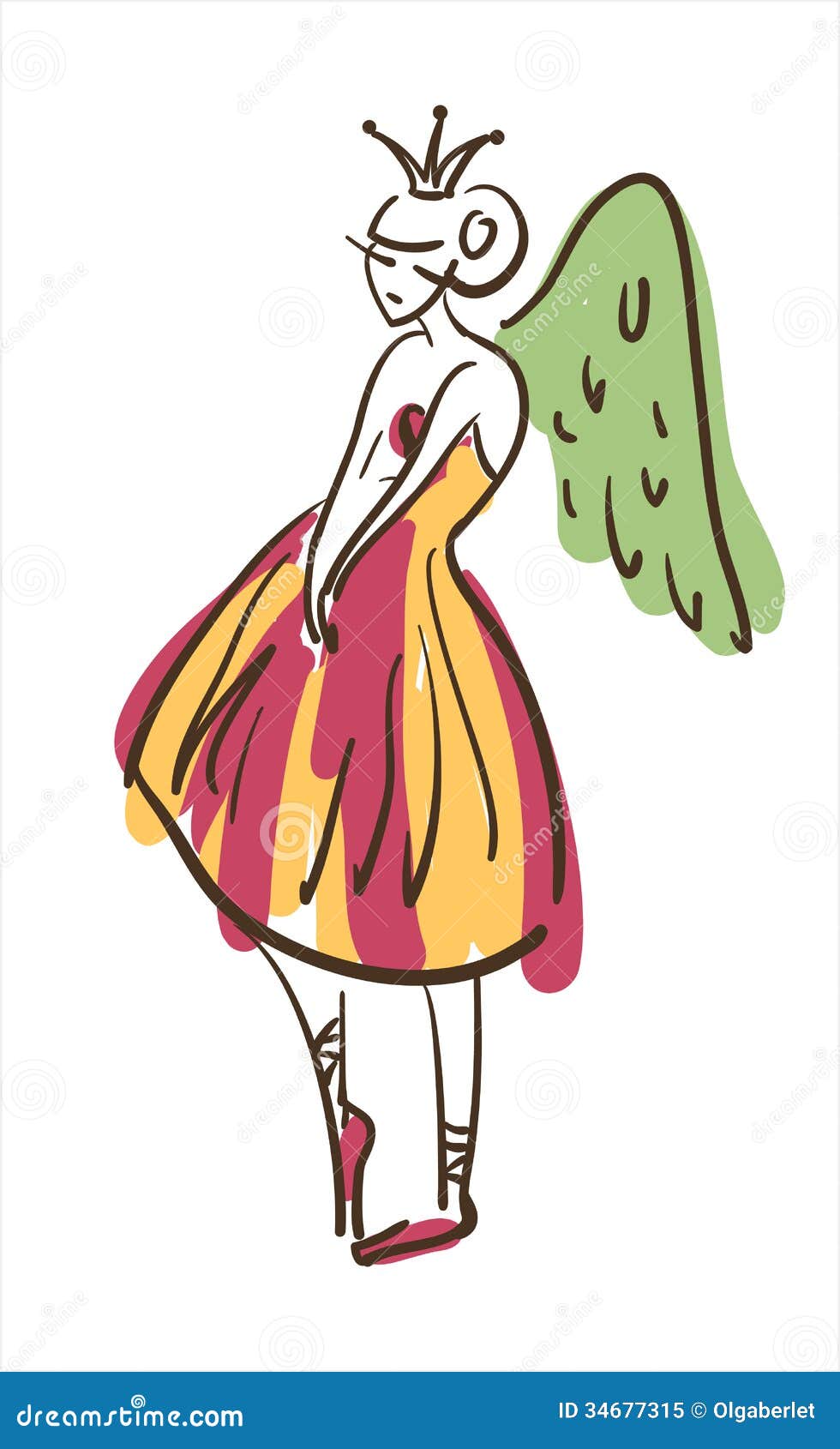 Princess angel stock vector. Illustration of cute, wings - 34677315