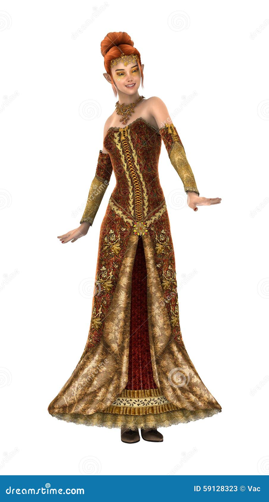 Princess of Autumn stock illustration. Illustration of gorgeous - 59128323