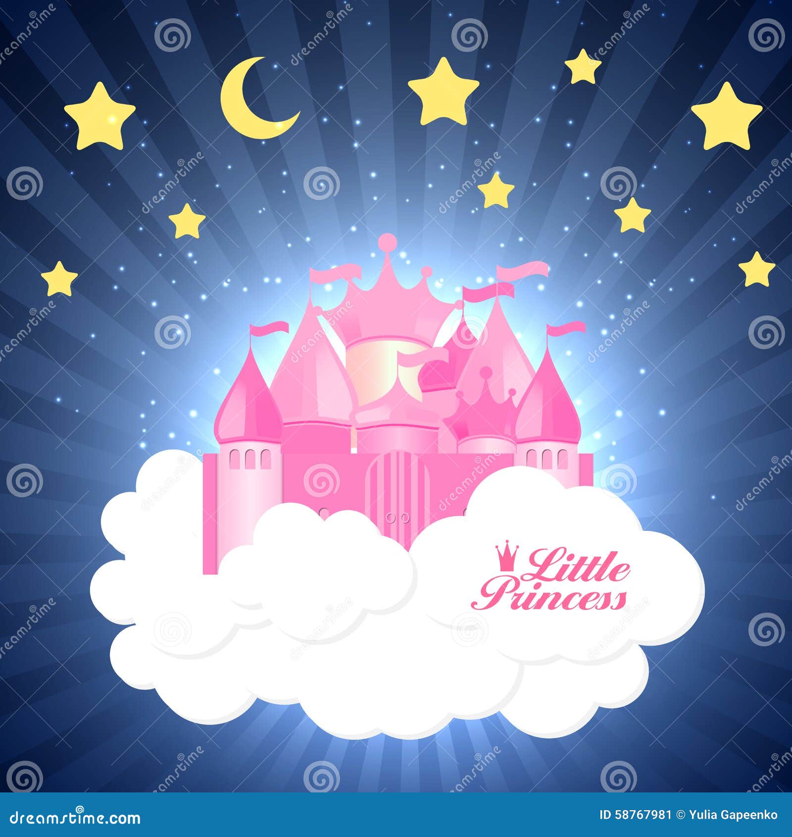 Princess Background with Castle Vector Stock Vector - Illustration of ...