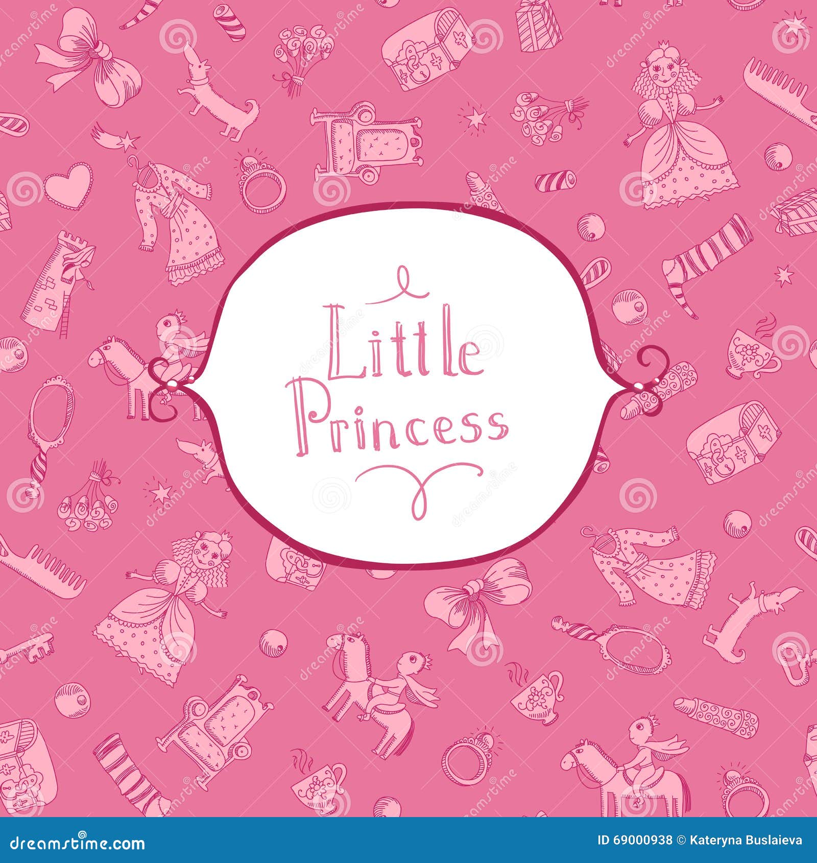 Princess Background with Frame Stock Vector - Illustration of pattern ...