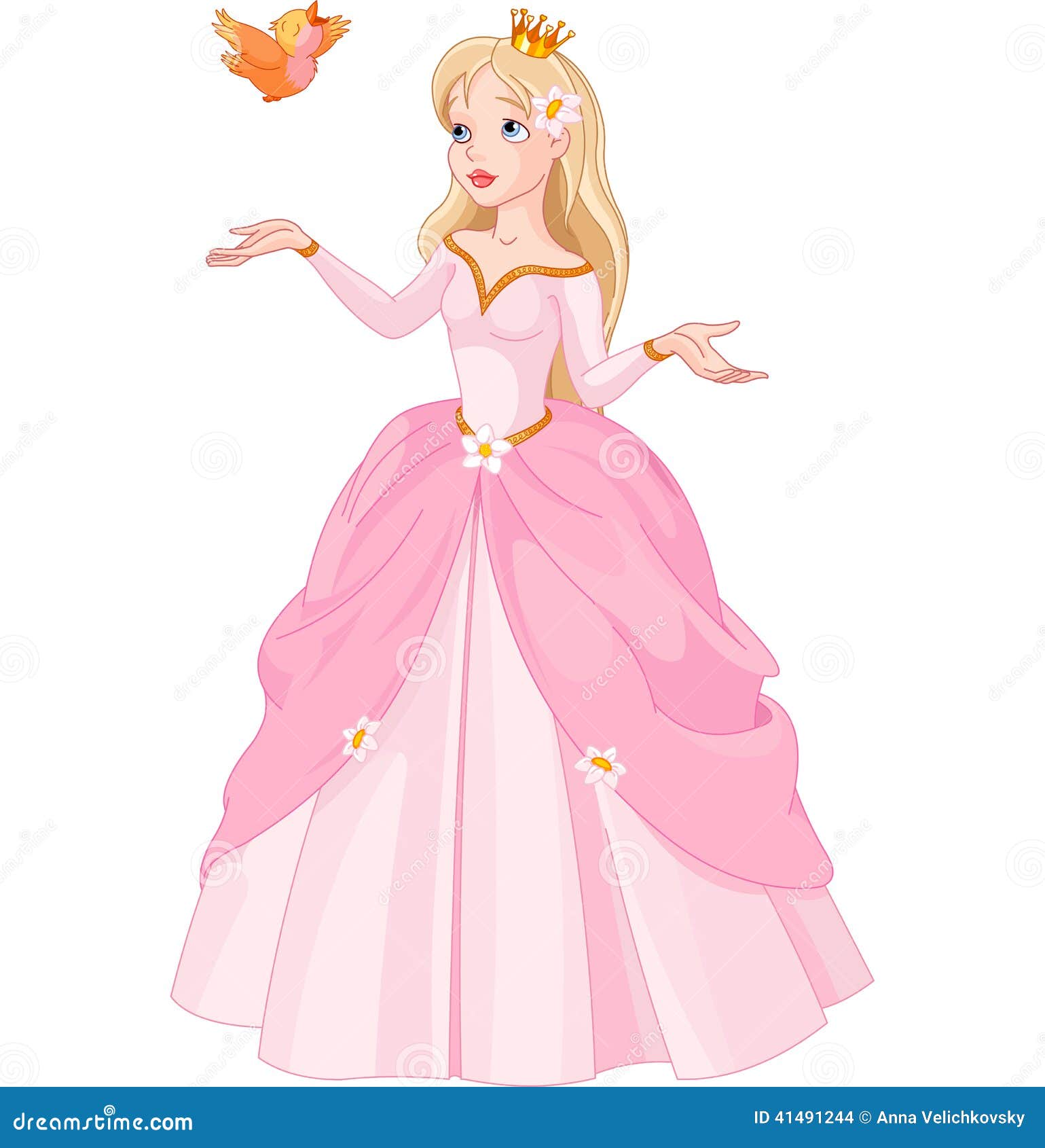 Princess and bird stock vector. Illustration of childhood - 41491244 Princess and bird stock vector. Illustration of childhood - 41491244