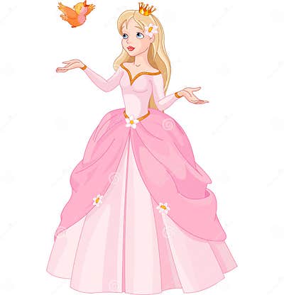 Princess and bird stock vector. Illustration of childhood - 41491244