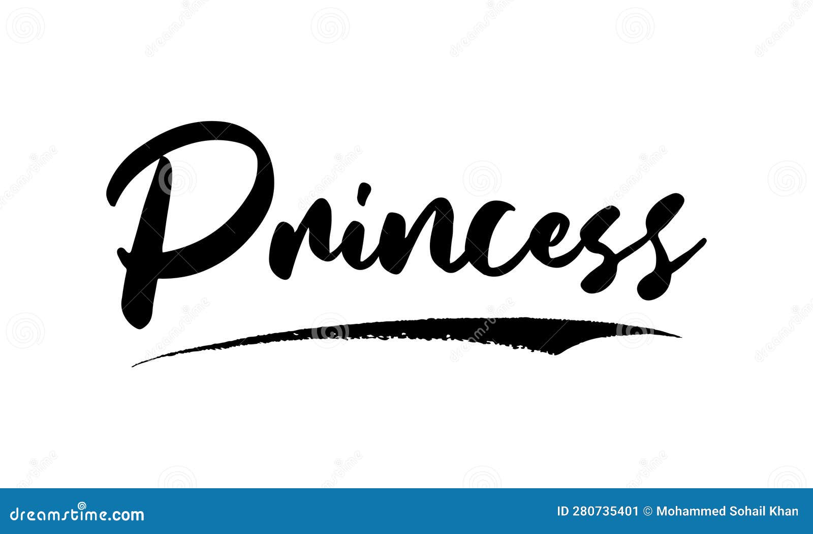 Princess Bold Text Lettering Typography Vector Design Quote Stock ...