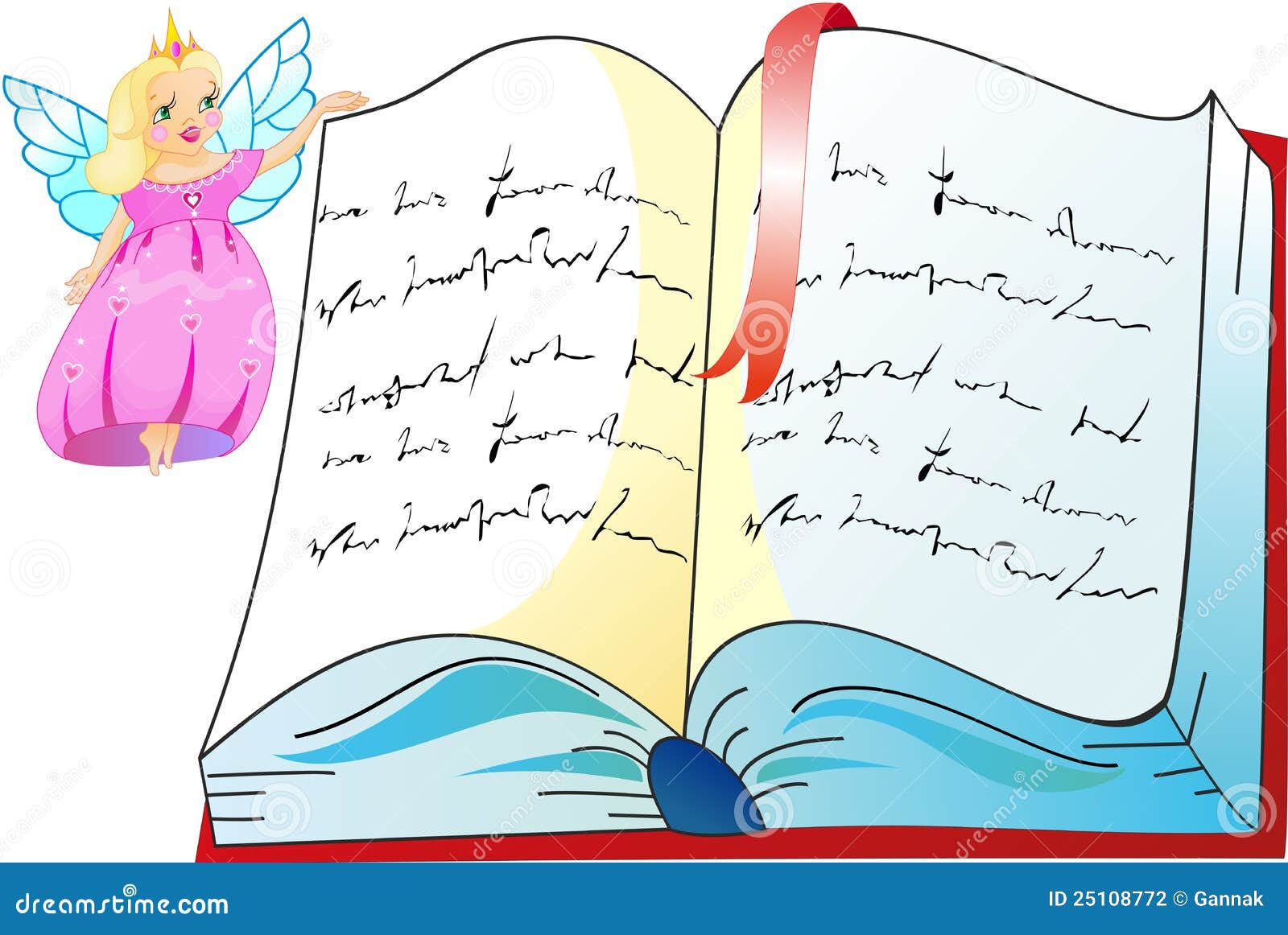 The princess with book stock vector. Illustration of book - 25108772