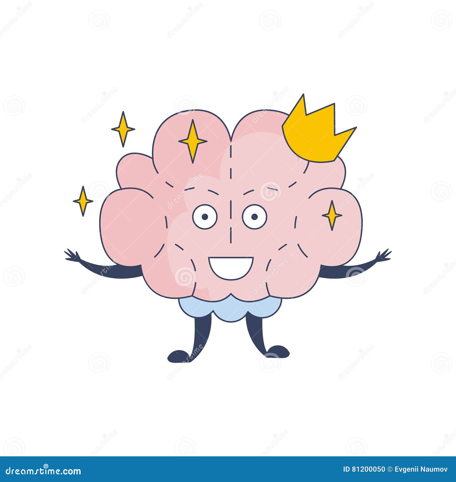 Brain Off Comic Character Representing Intellect And Intellectual ...