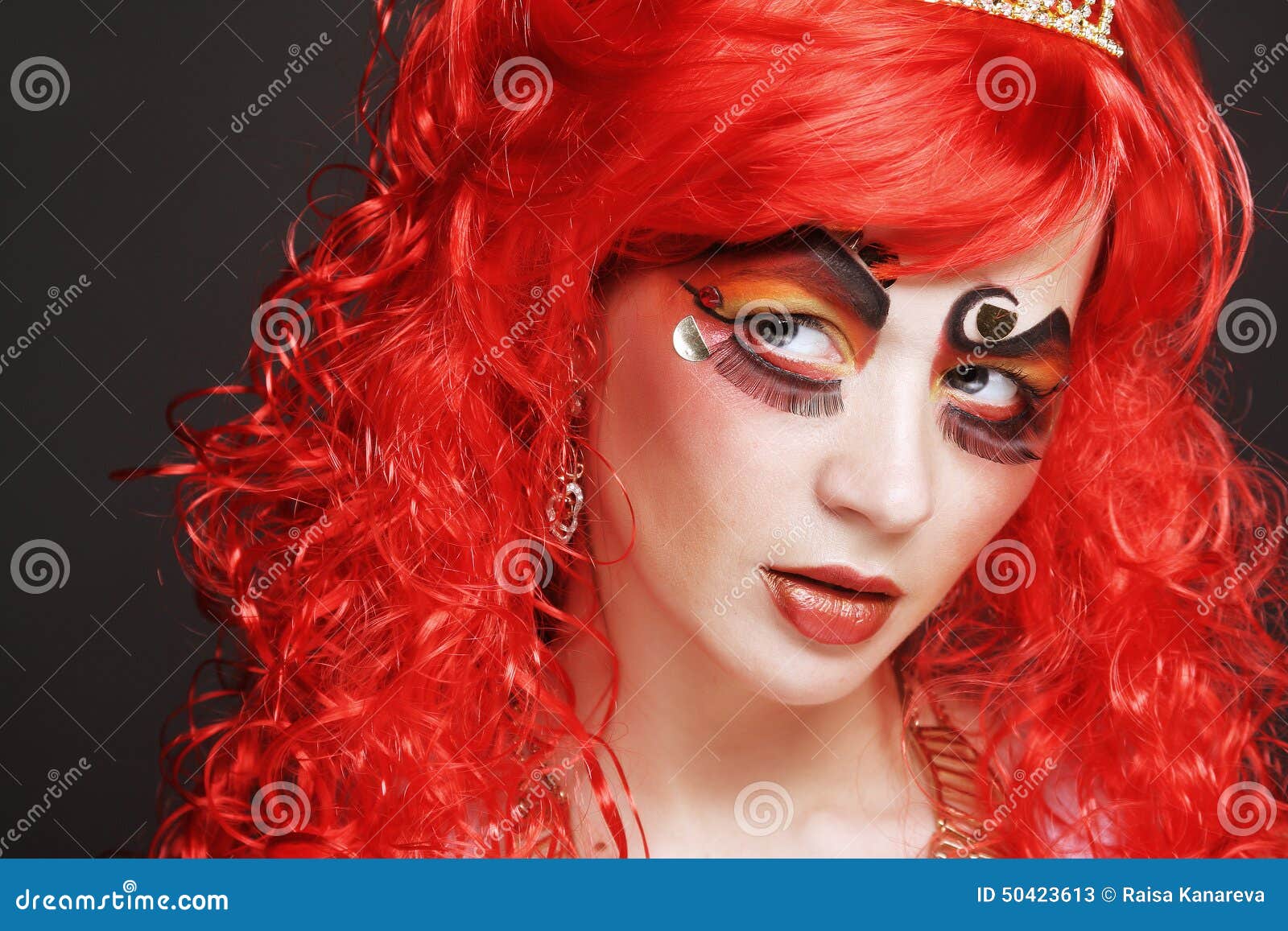 Princess with Bright Red Hair Stock Image - Image of cute, background ...