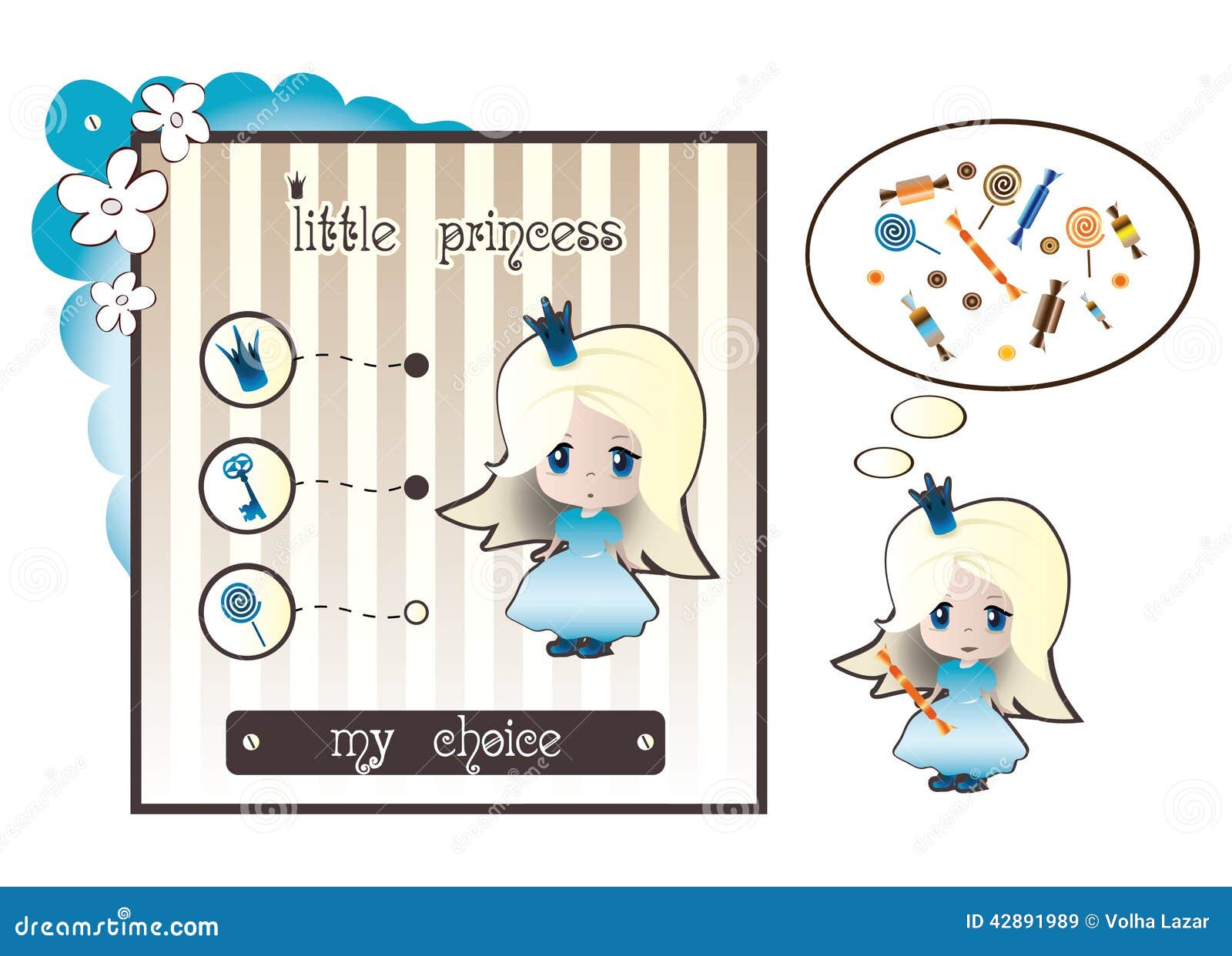 Princess and candy2 stock illustration. Illustration of drawing - 42891989