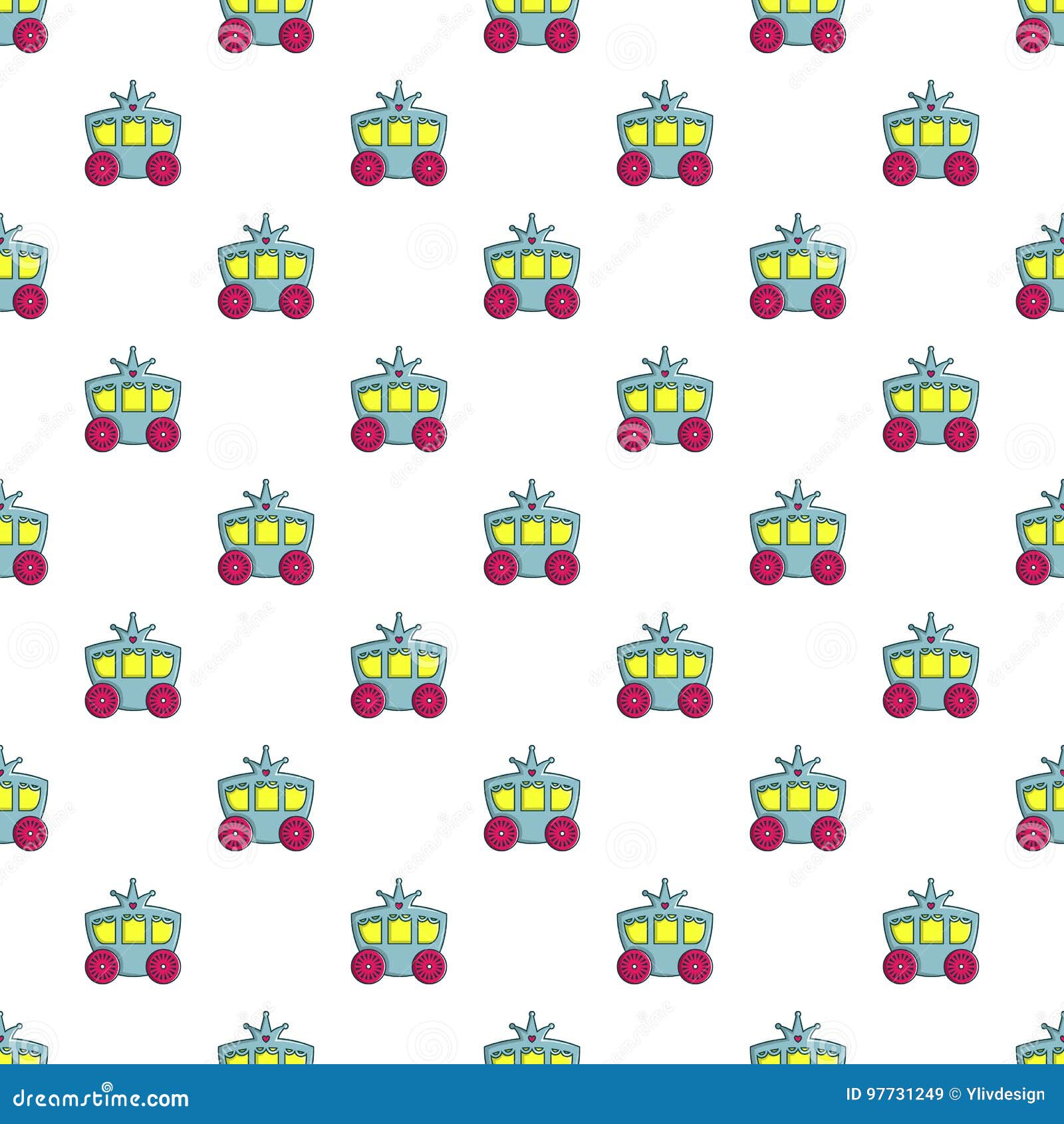 Princess Carriage Pattern Seamless Stock Vector - Illustration of ...