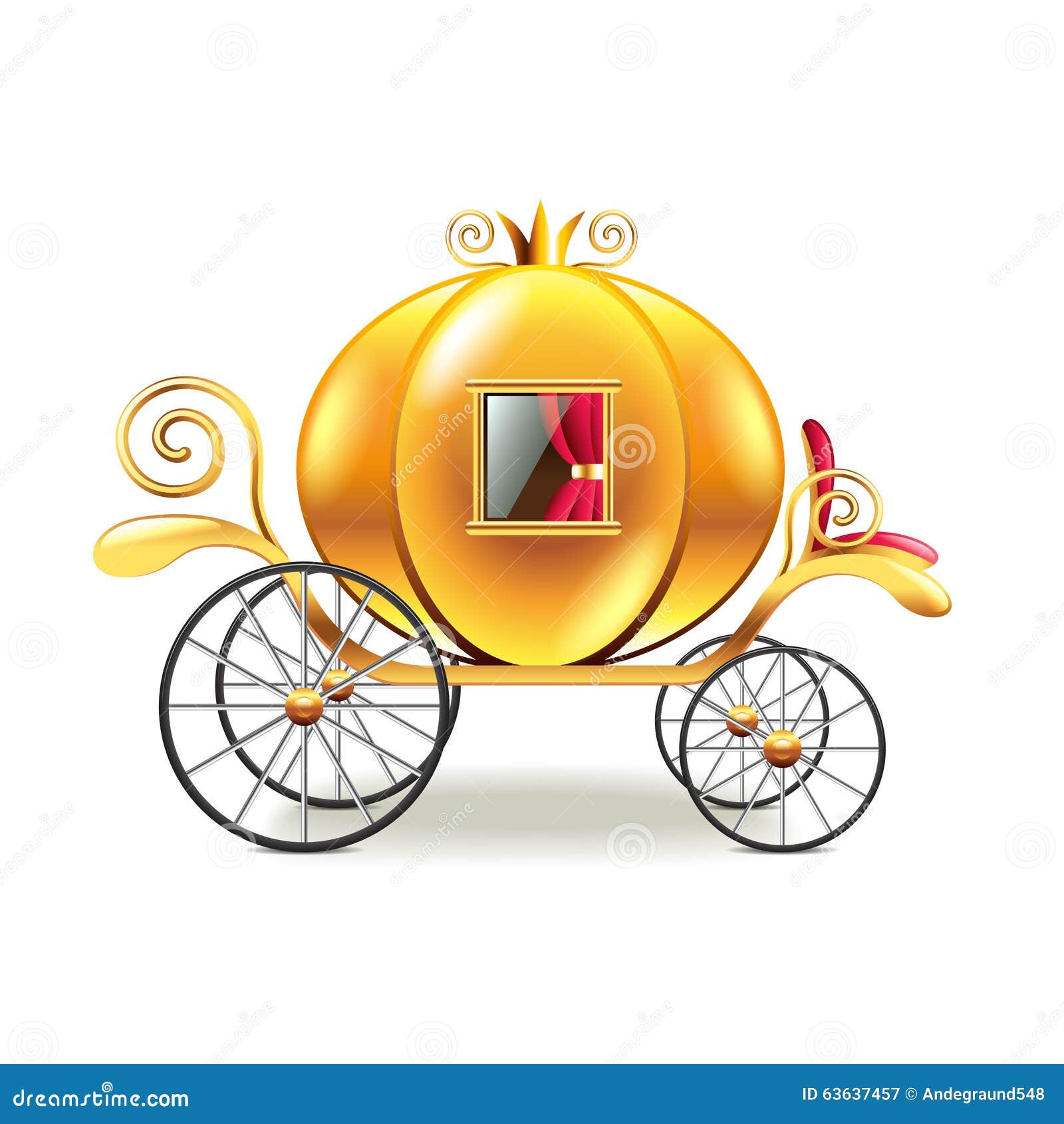 Princess Carriage on White Vector Stock Vector - Illustration of prince ...