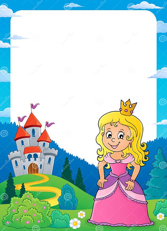 Princess and Castle Theme Frame 1 Stock Vector - Illustration of ...