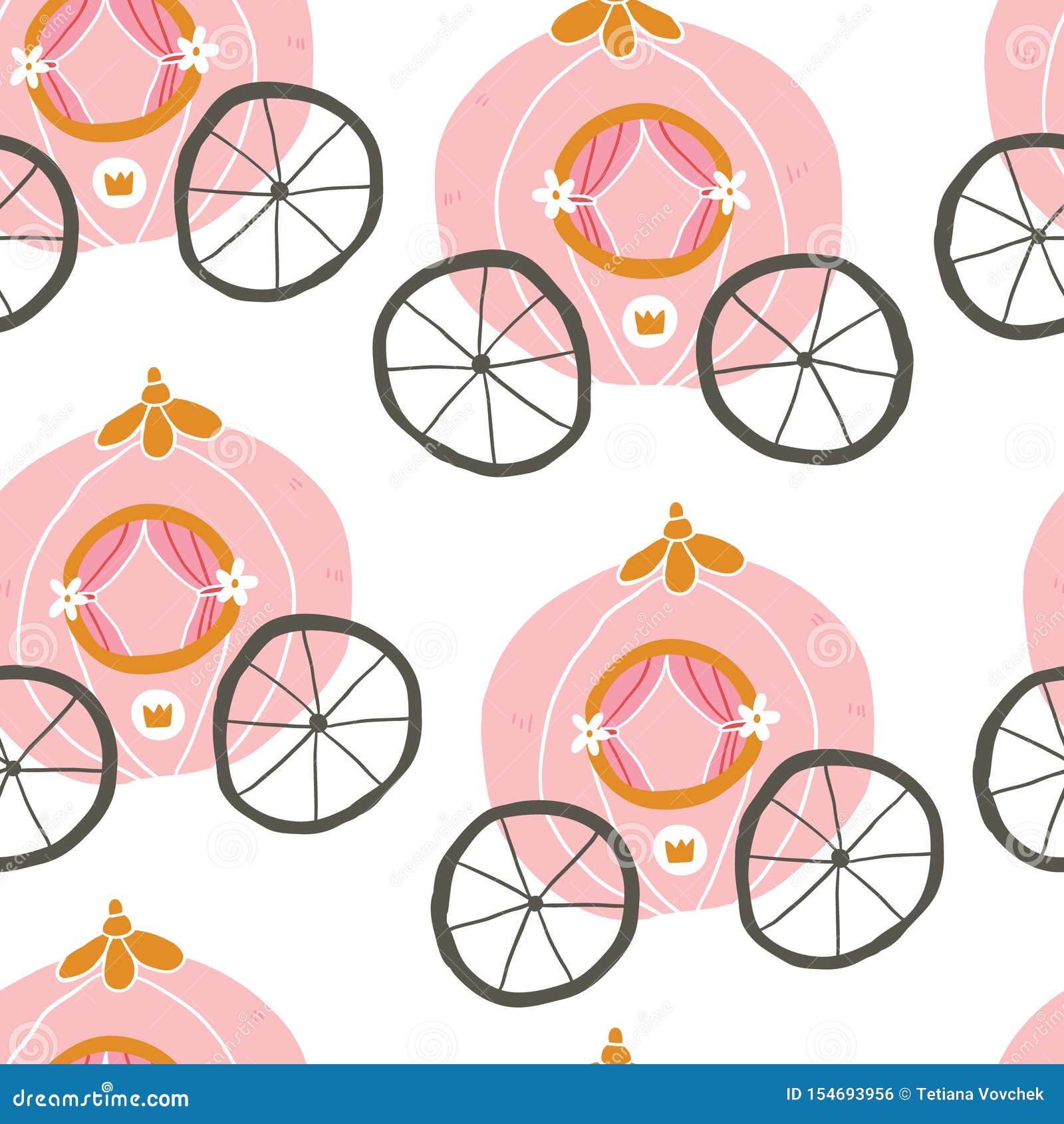 Princess Cinderella Seamless Pattern Vector Stock Vector - Illustration ...