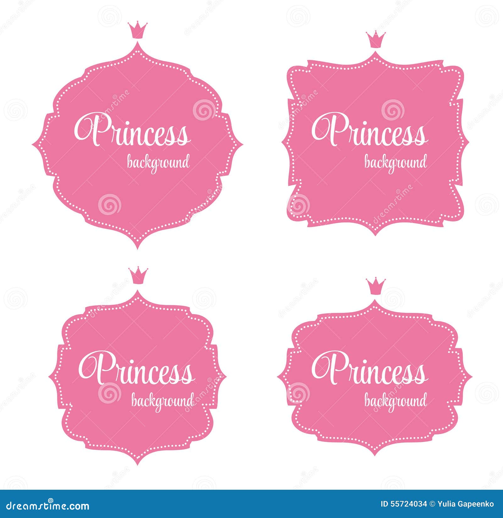 Princess Crown Frame Vector Illustration Stock Vector - Illustration of ...