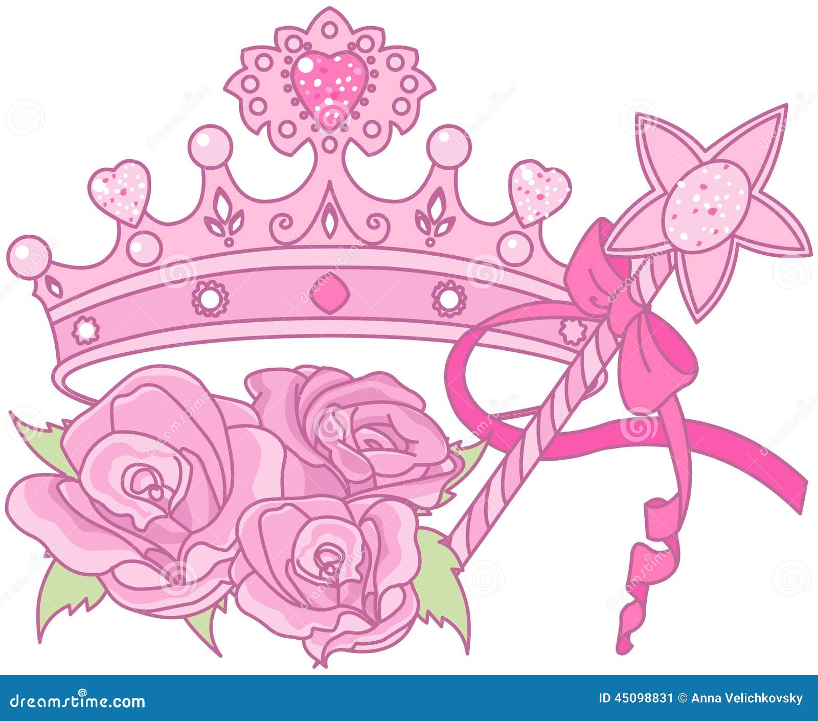 Princess crown stock vector. Illustration of roses, cartoon - 45098831
