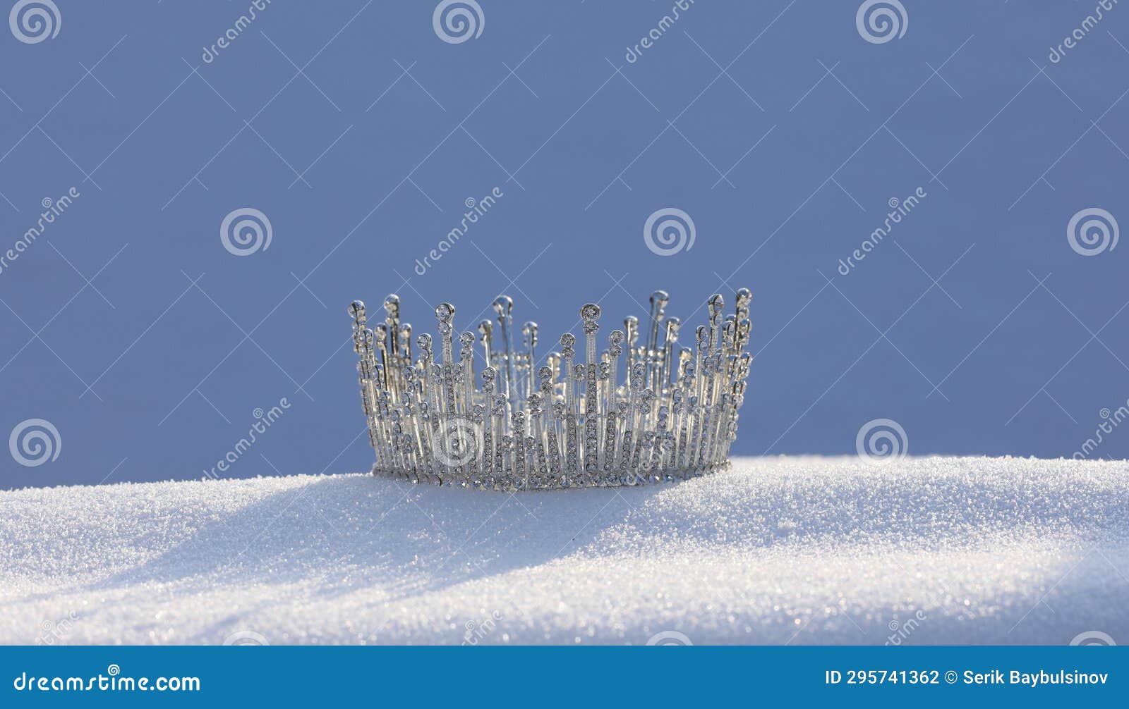 Princess crown on snow stock photo. Image of wedding - 295741362