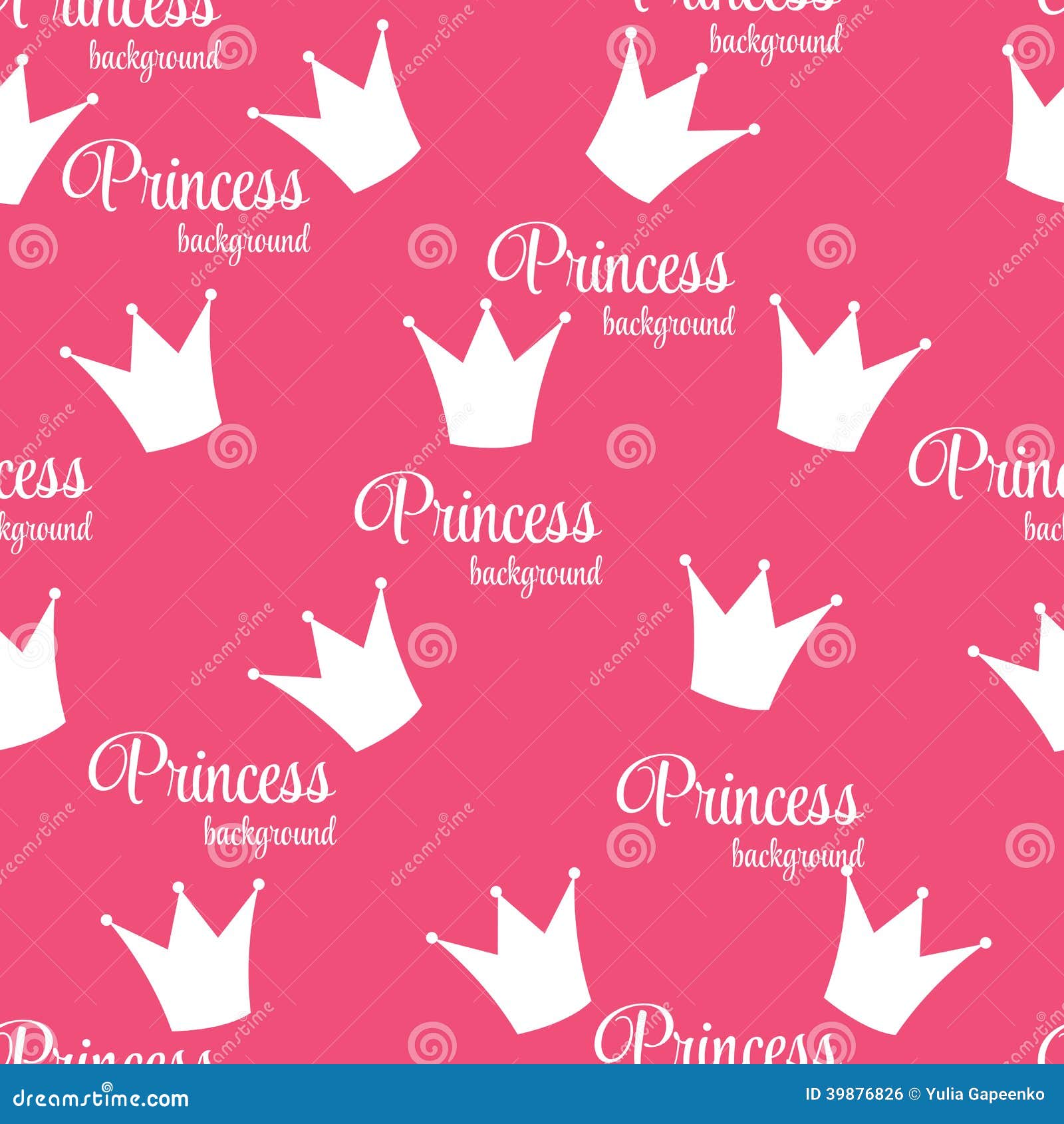 Princess Crown Seamless Pattern Background Vector Illustration. Stock ...