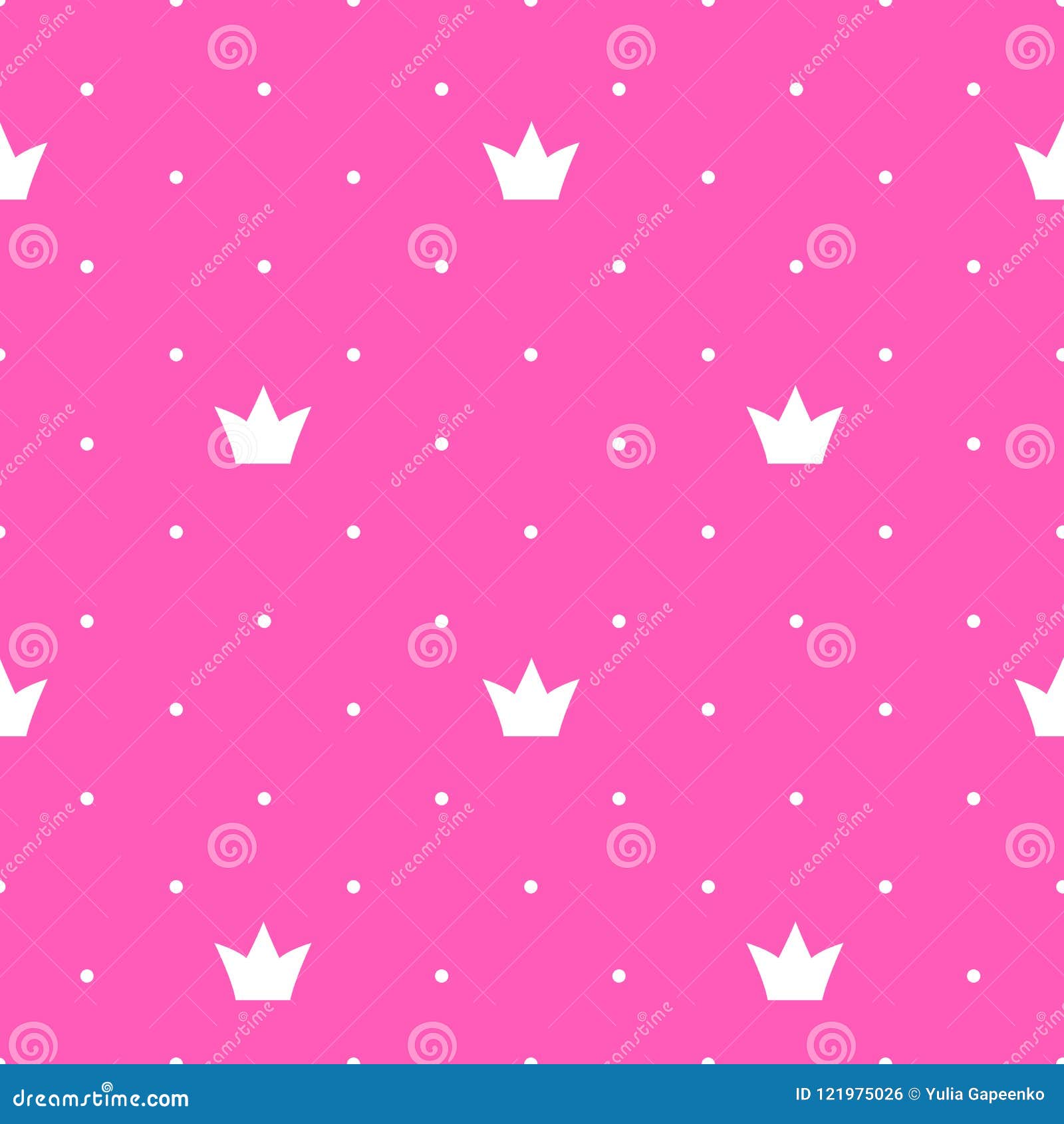 Princess Crown Seamless Pattern Background Vector Illustration Stock ...