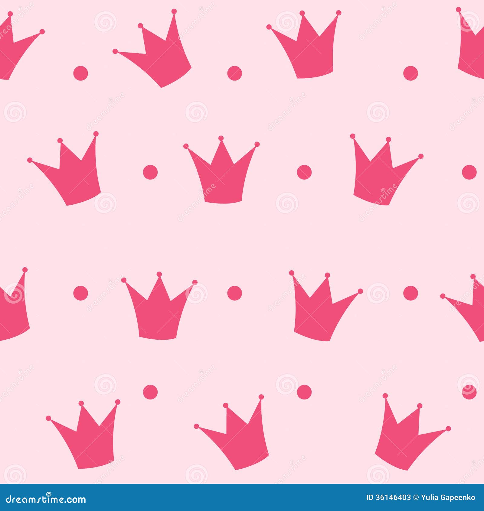 Princess Crown Seamless Pattern Background Vector Stock Photos - Image ...