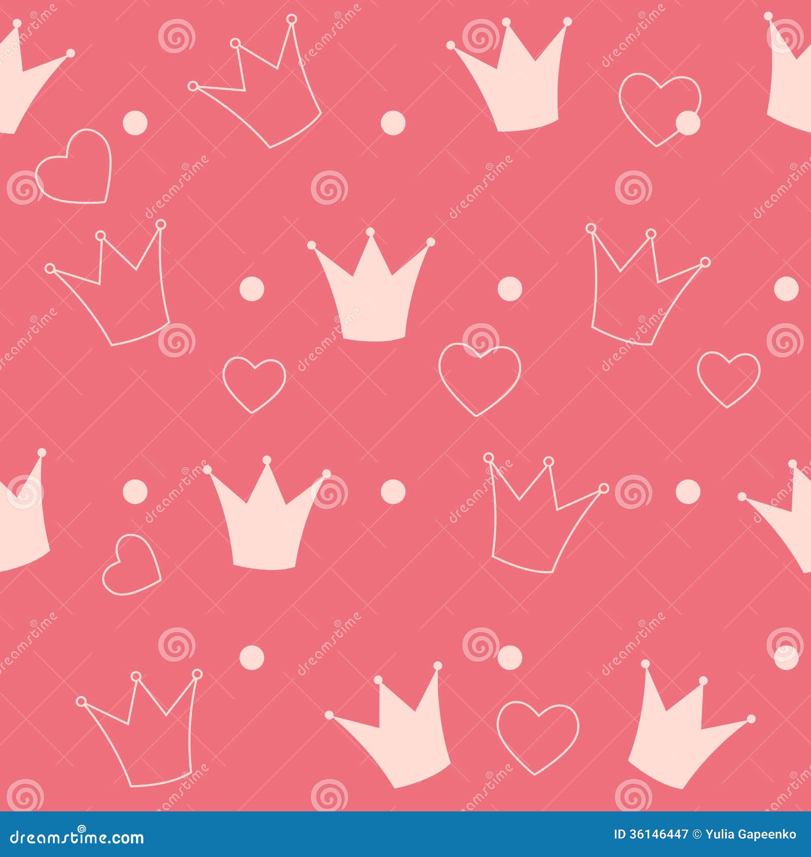 Princess Crown Seamless Pattern Background Vector Royalty Free Stock ...