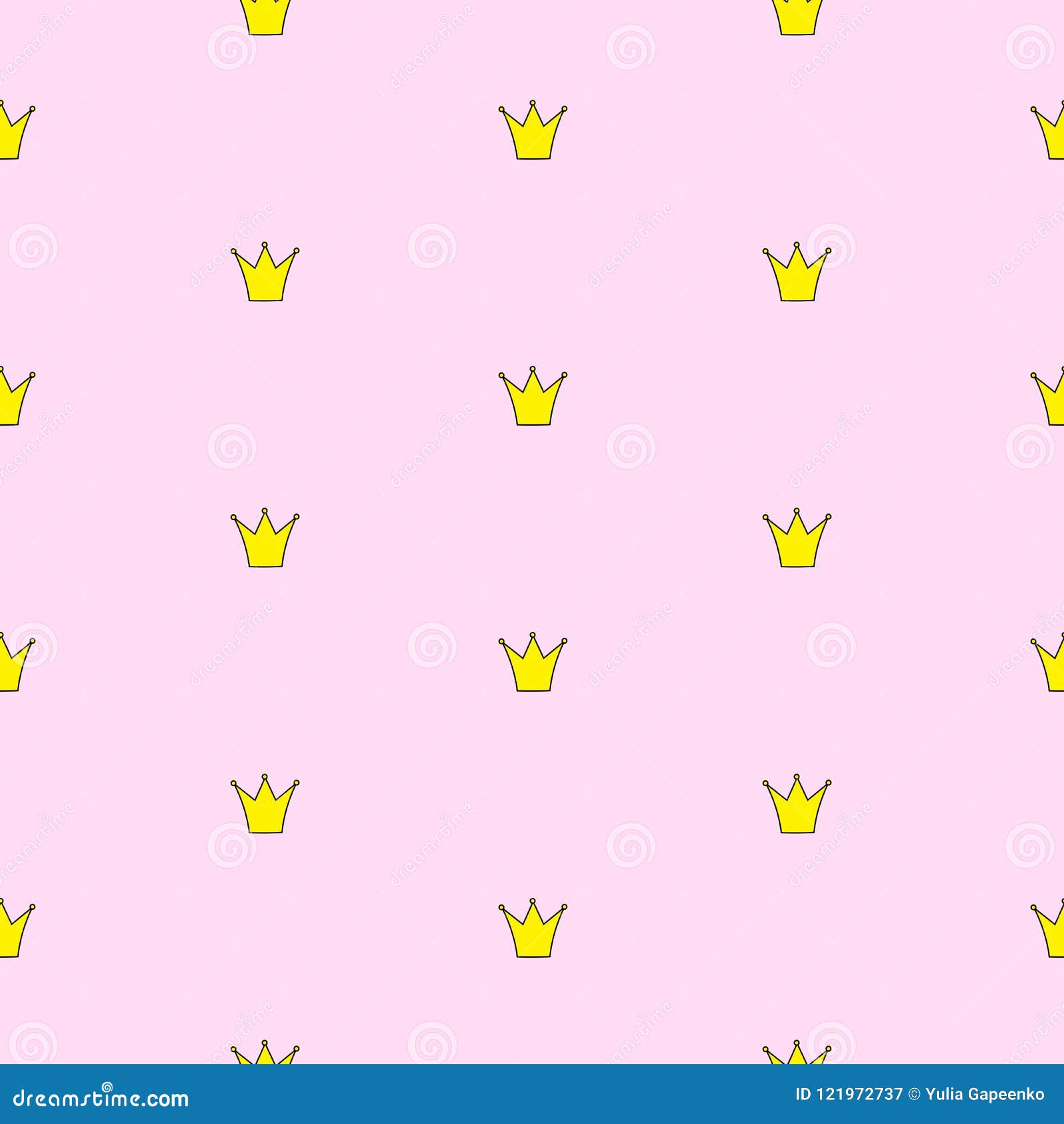 Princess Crown Seamless Pattern Background Vector Illustration Stock ...