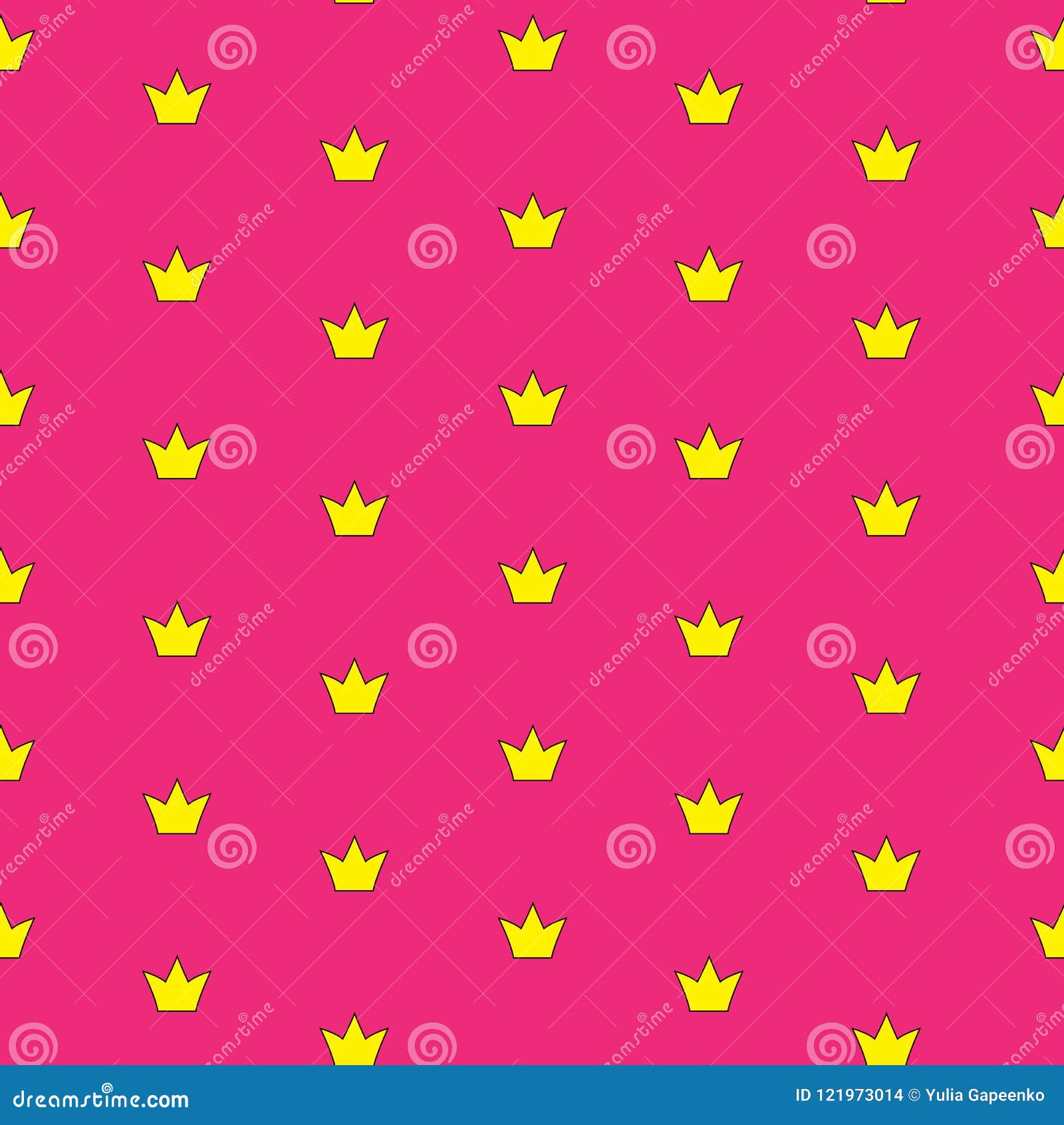 Princess Crown Seamless Pattern Background Vector Illustration Stock ...