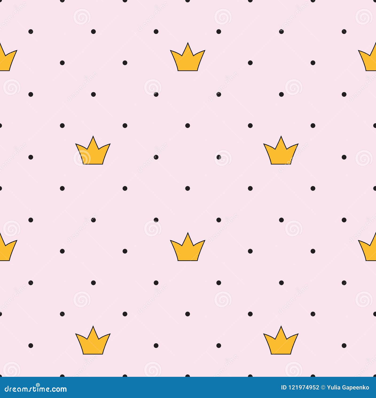 Princess Crown Seamless Pattern Background Vector Illustration Stock ...