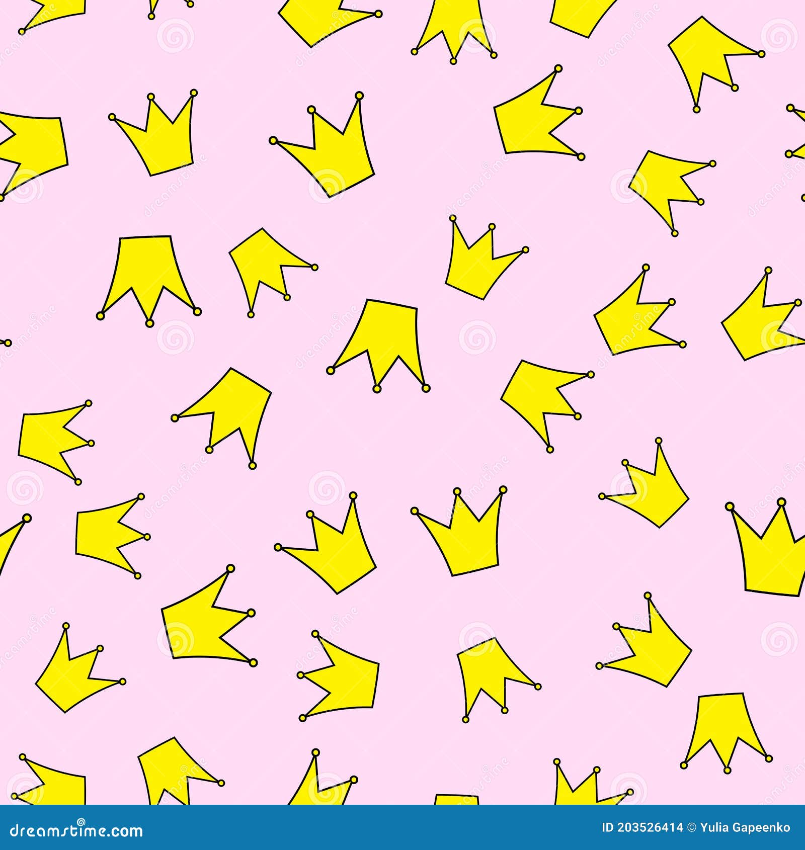 Princess Crown Seamless Pattern Background Vector Illustration Stock ...