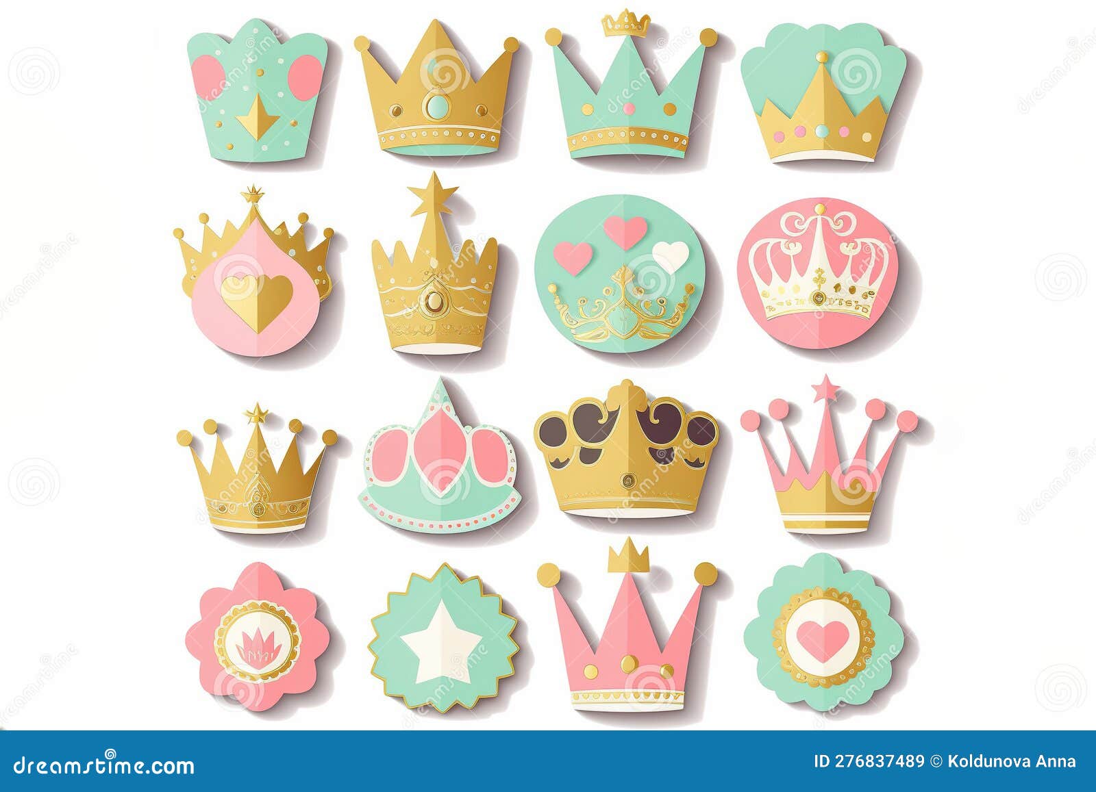 Princess Crown Stickers. Created with Generative AI Technology Stock ...