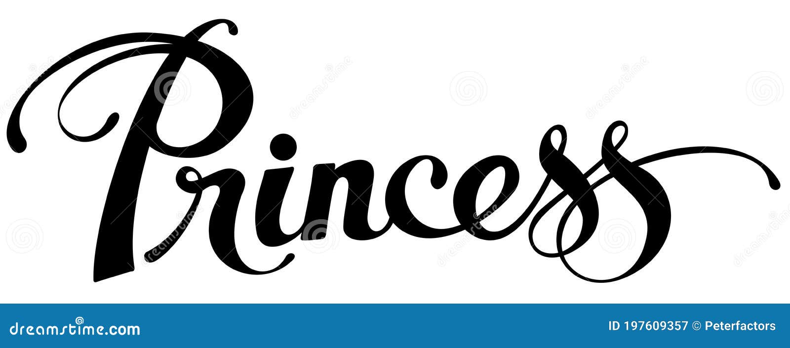 Princess - Custom Calligraphy Text Stock Vector - Illustration of ...