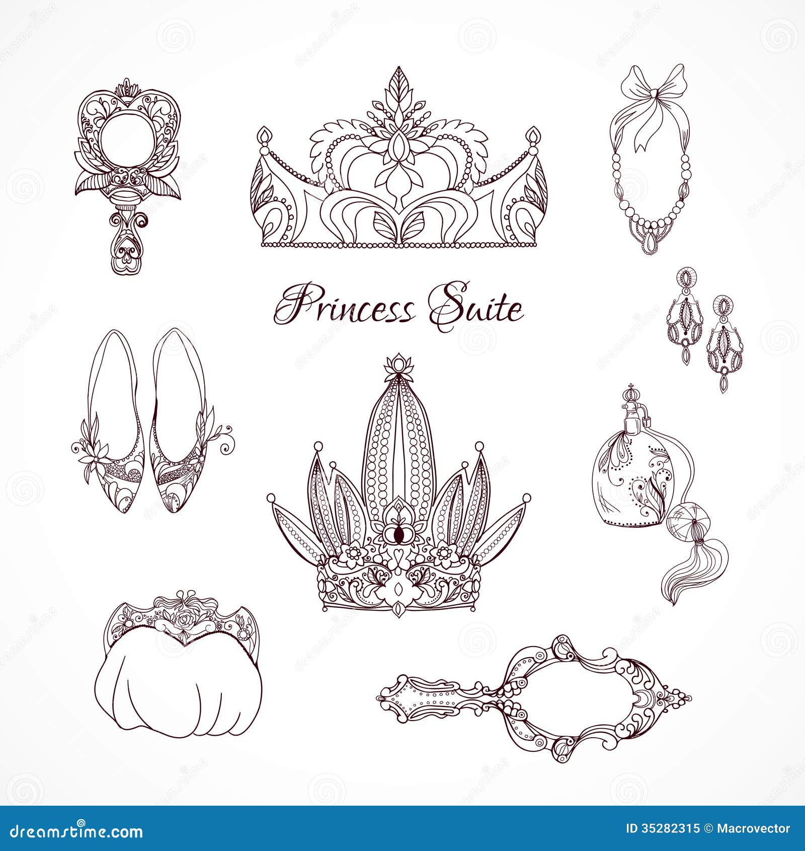 Princess design elements stock vector. Illustration of carriage - 35282315