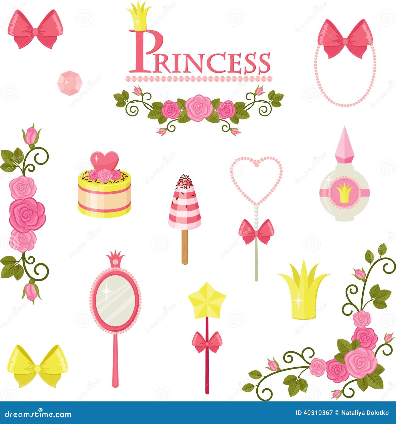 Princess design elements stock illustration. Illustration of accessory ...