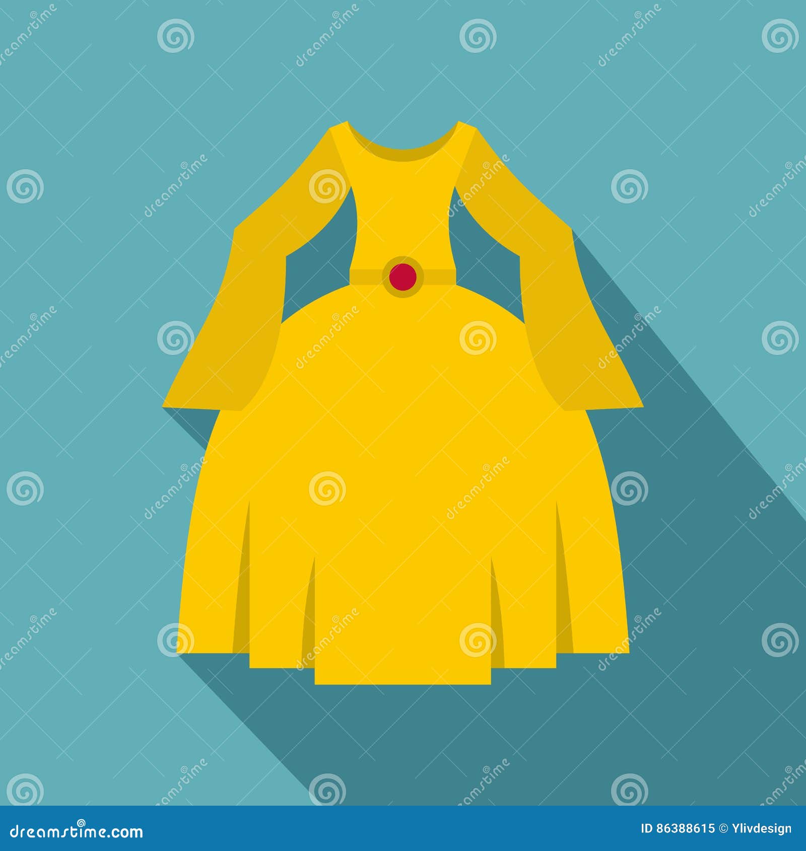 Princess Dress Icon, Flat Style Stock Vector - Illustration of person ...