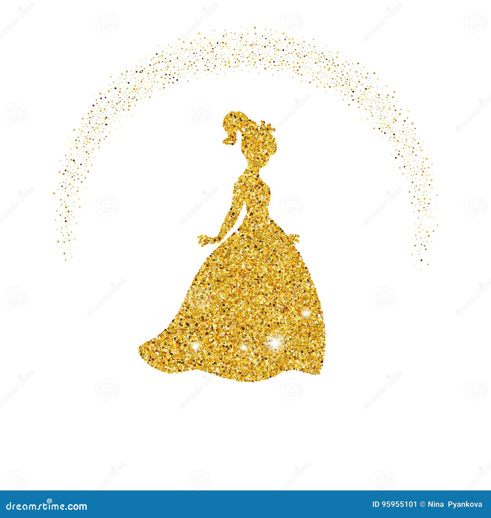 Princess with Dust Glitters. Stock Vector - Illustration of group ...