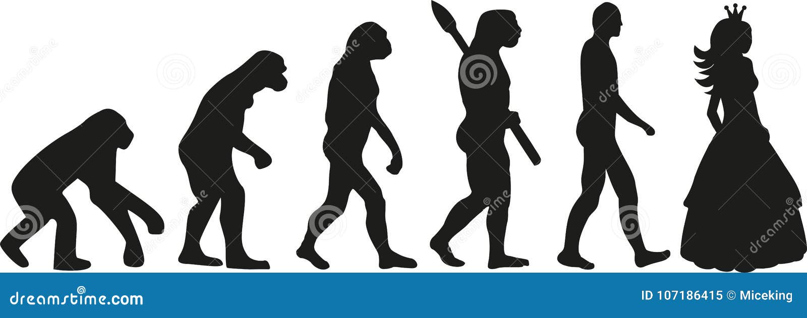 Princess evolution evolve stock vector. Illustration of tiara - 107186415