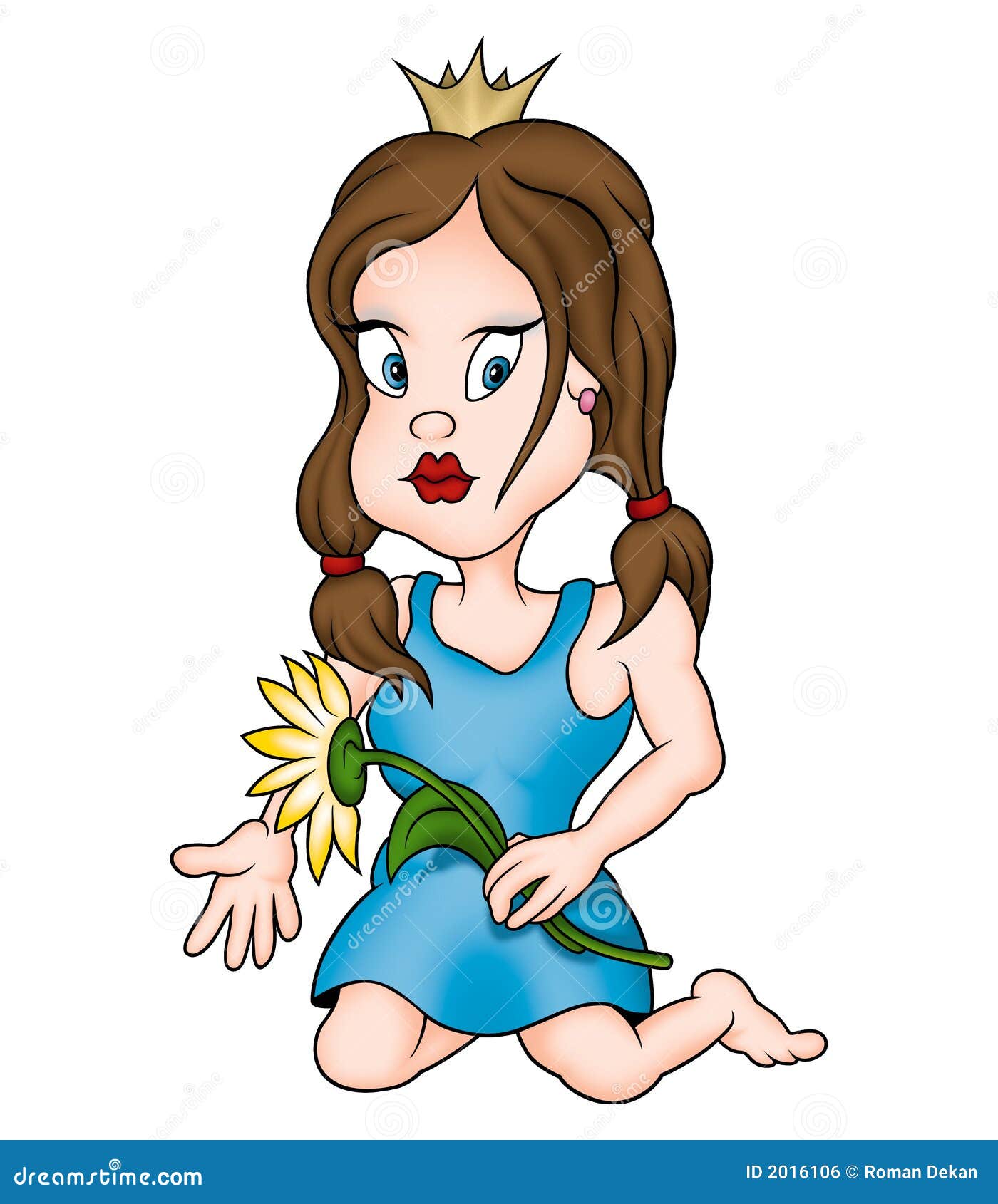 Princess with flower stock illustration. Illustration of missy - 2016106