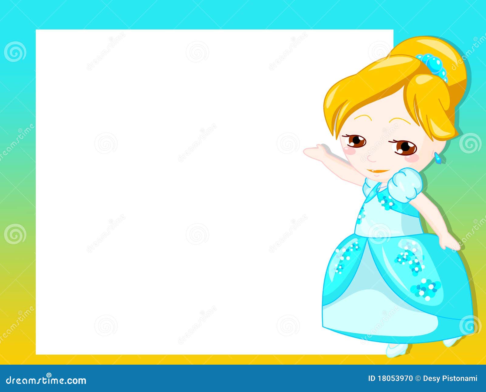 Princess frame stock illustration. Illustration of cheerful - 18053970