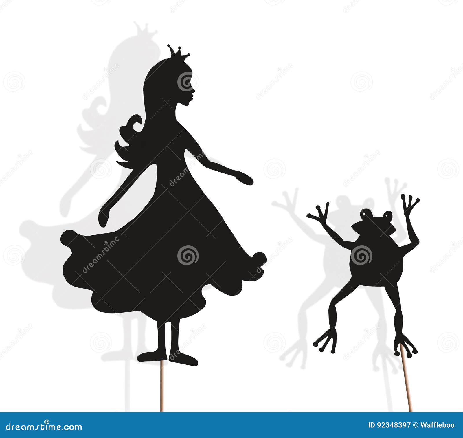 Princess And Frog Shadow Puppets On White Royalty-Free Stock Photo ...