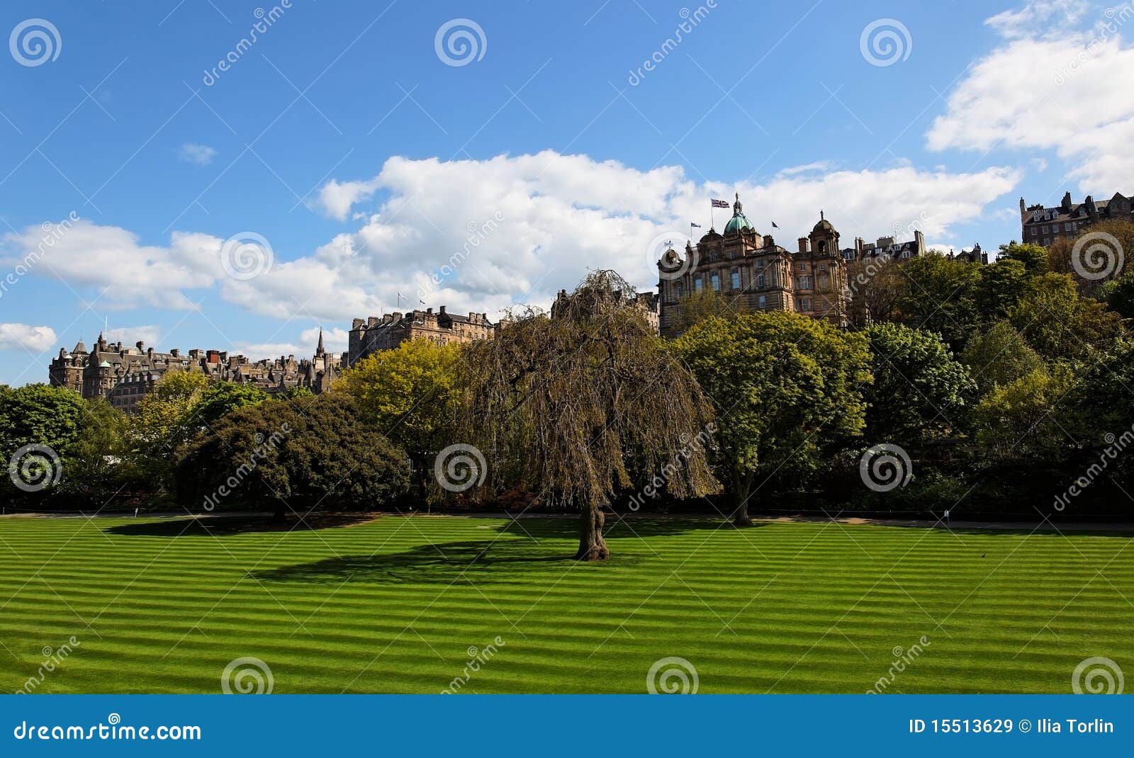 Princess Gardens. Edinburgh. Scotland. UK Stock Image - Image of clouds ...