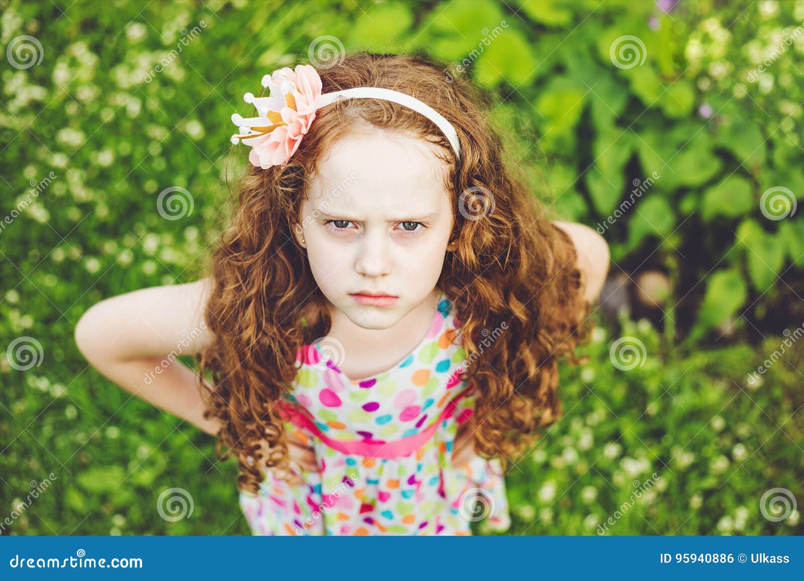 Princess Girl with Angry Expression on Face. Stock Photo - Image of ...