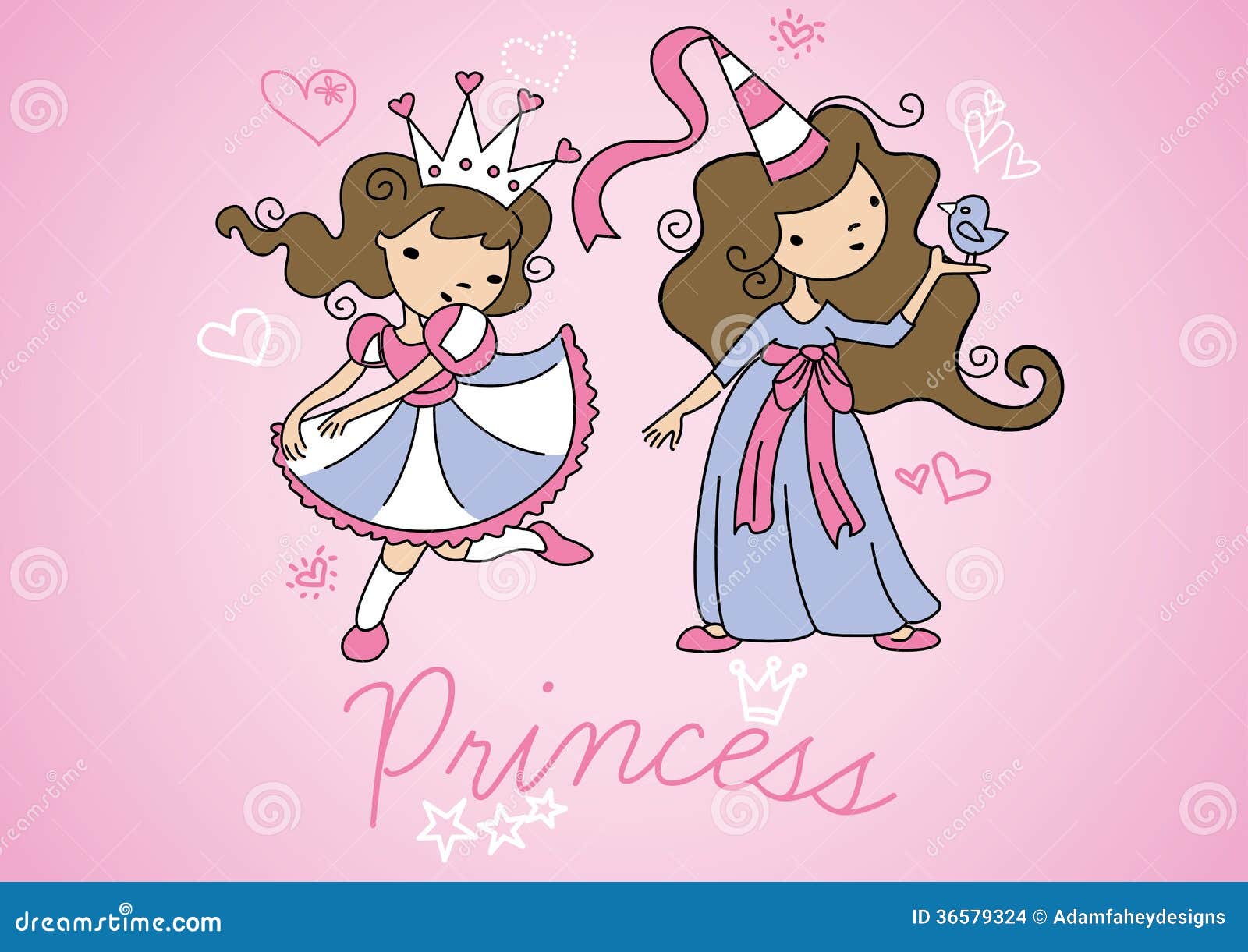 Princess girls stock vector. Illustration of pink, tale - 36579324