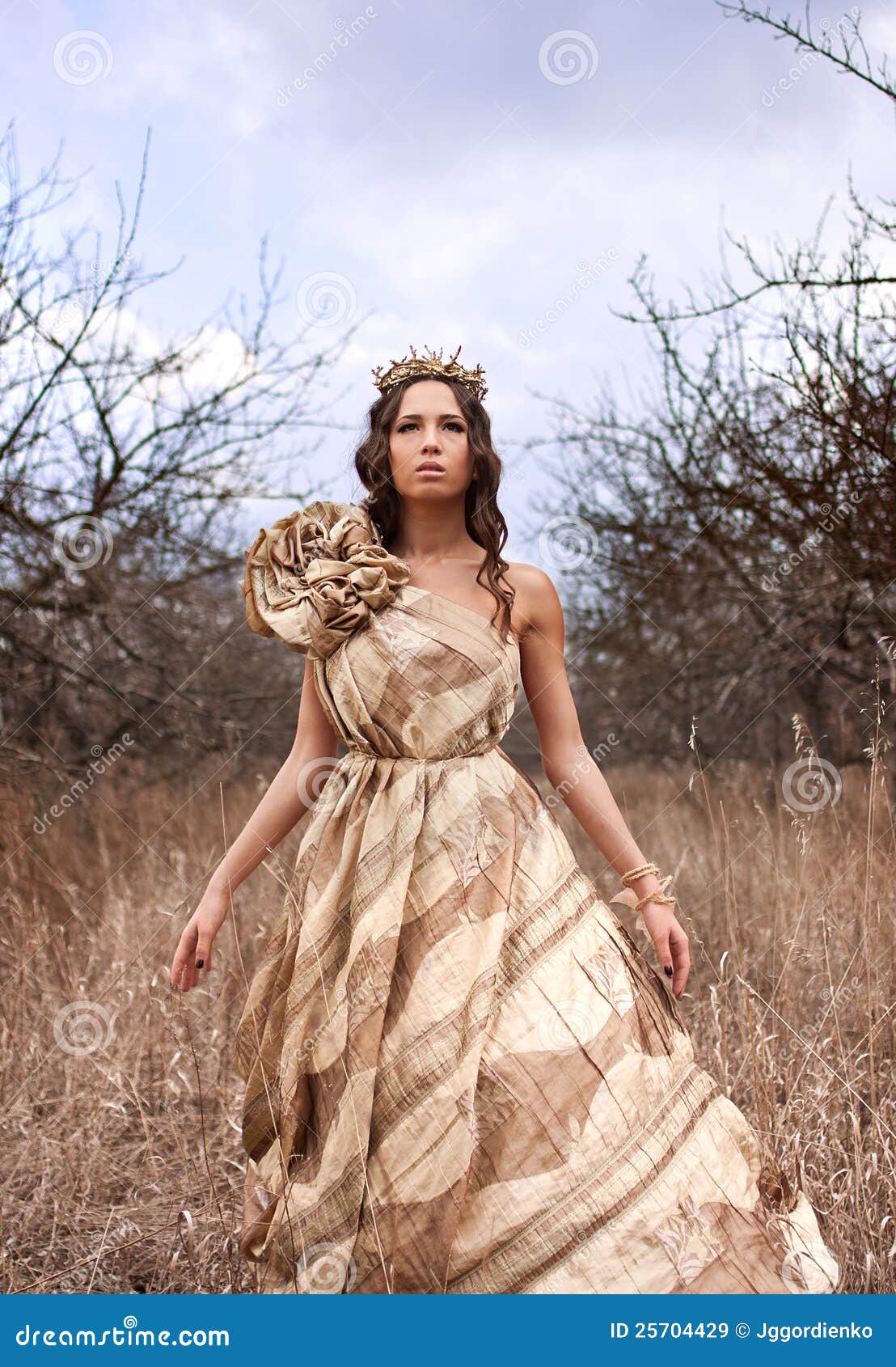 Princess in gold dress stock image. Image of sensuality - 25704429