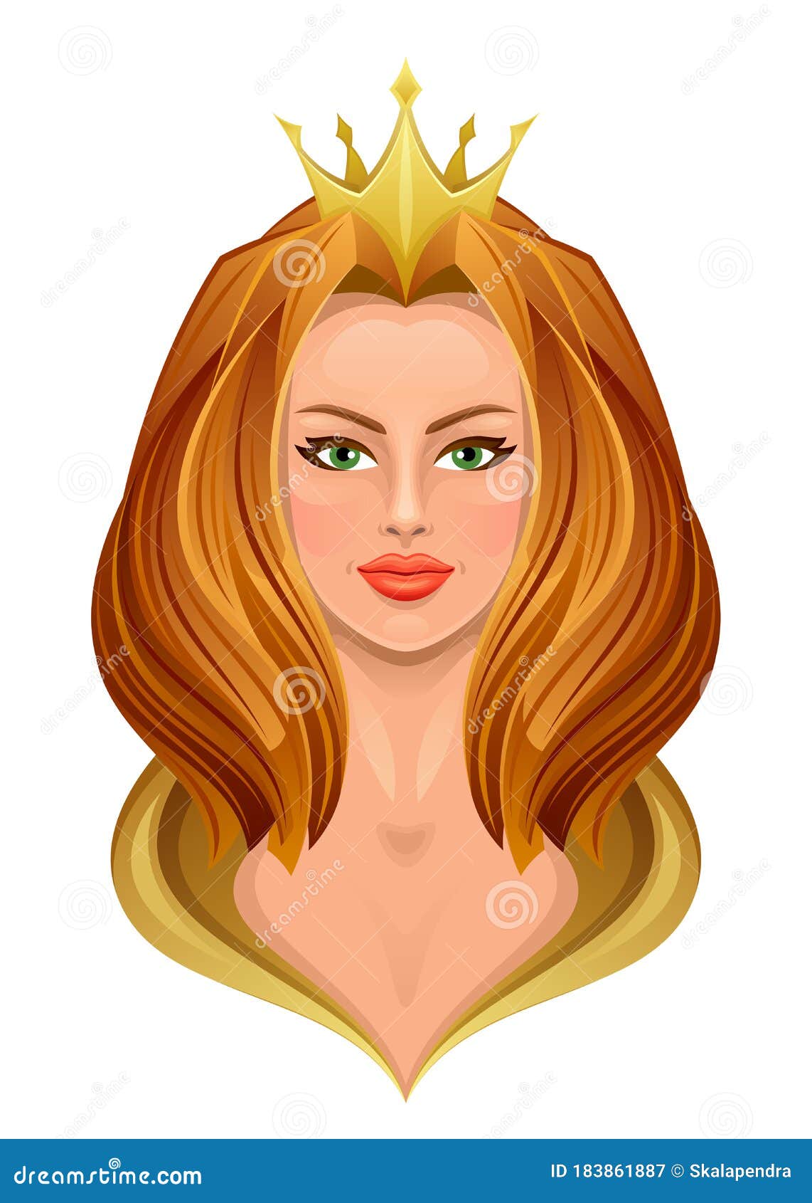 Princess head stock vector. Illustration of fairy, lady - 183861887
