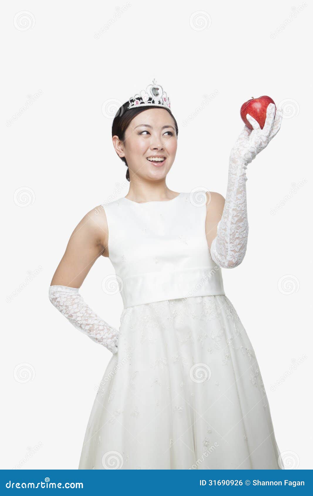 Princess Holding Apple stock photo. Image of gloves, standing - 31690926