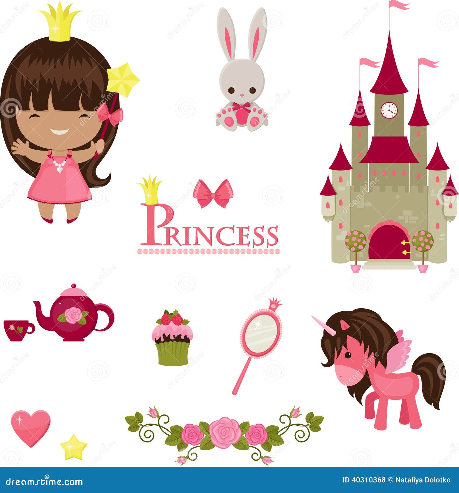 Princess Icons Design Vector Illustration | CartoonDealer.com #40310368