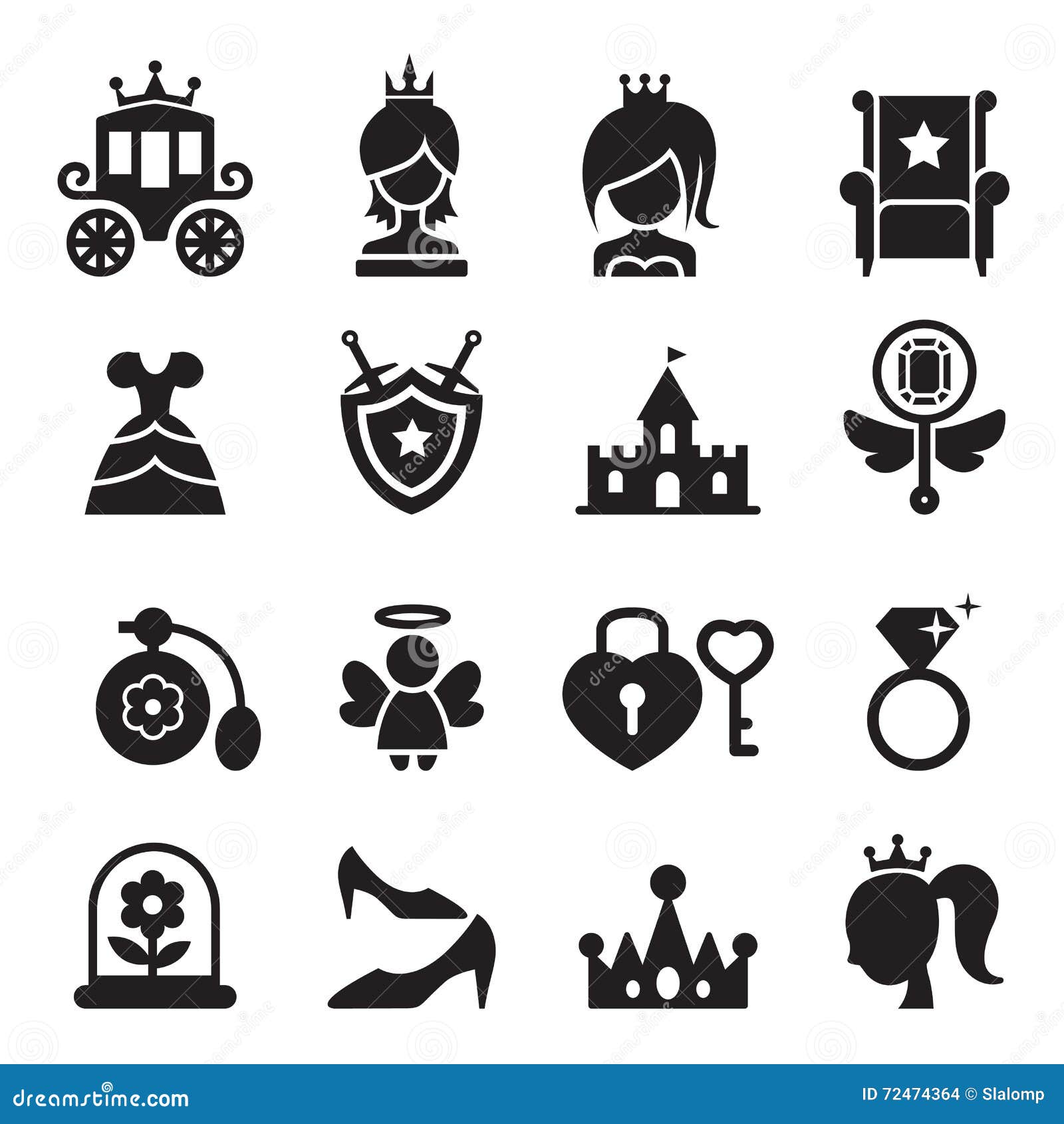 Princess Icons Design Vector Illustration | CartoonDealer.com #40310368