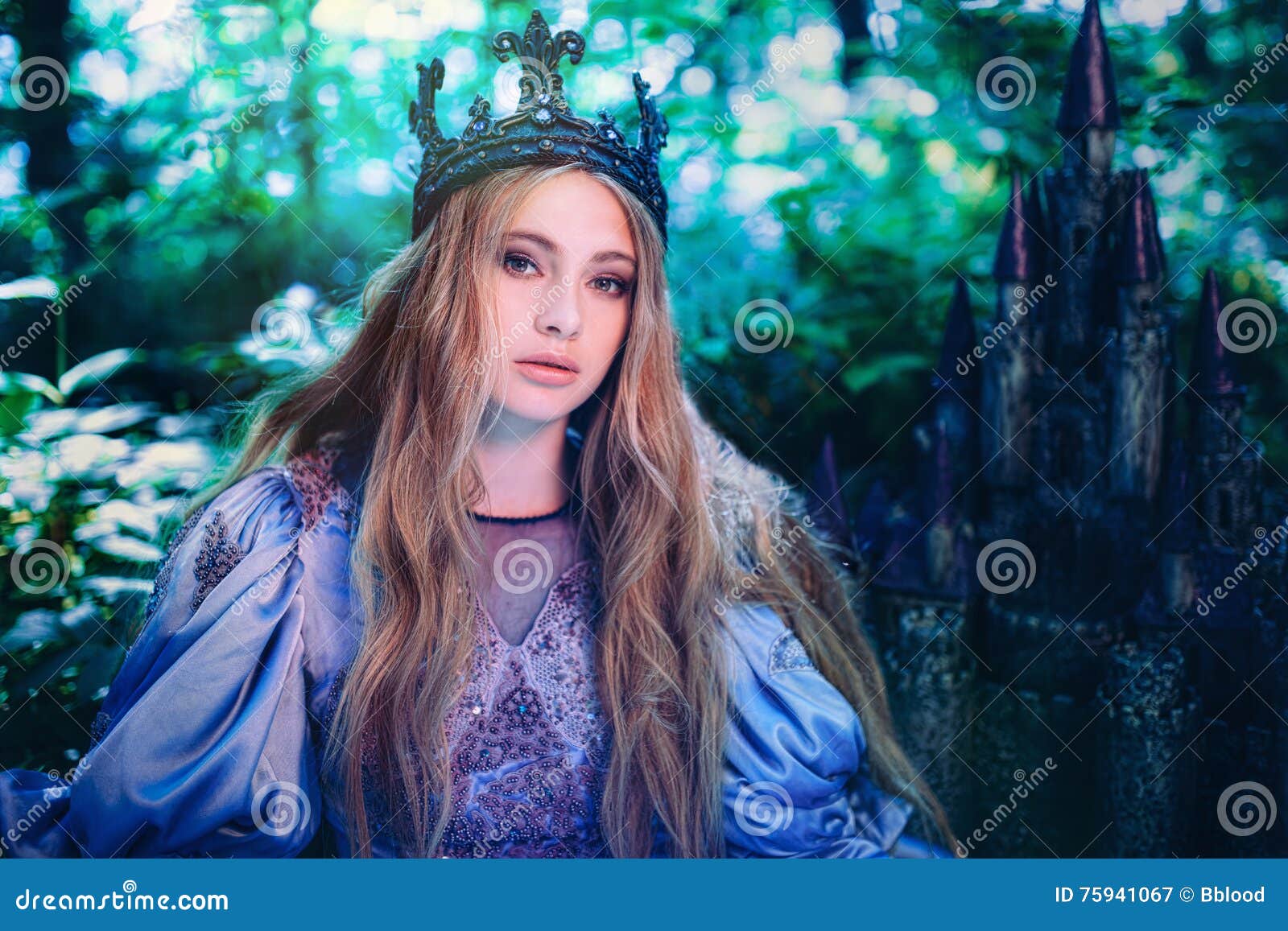 Princess in magic forest stock image. Image of fairytale - 75941067