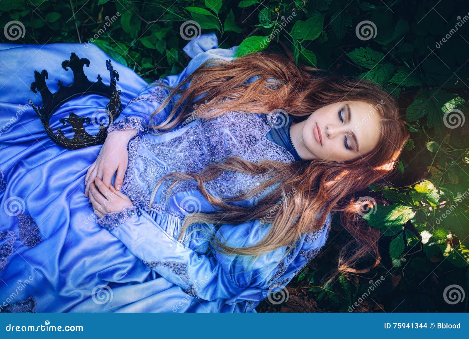 Princess in magic forest stock photo. Image of dress - 75941344